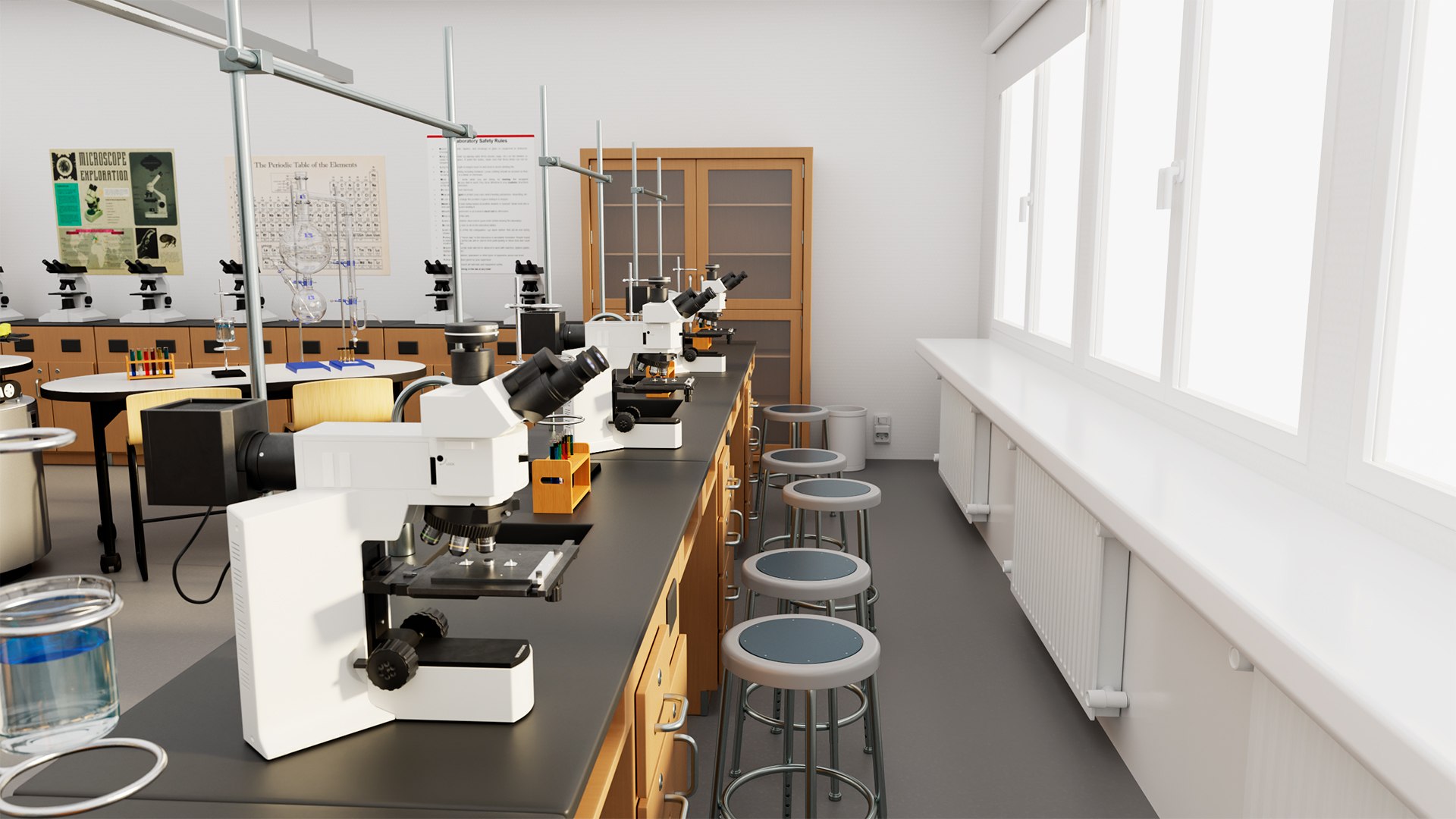3D School Laboratory Interior With Modern Equipment - TurboSquid 2285146
