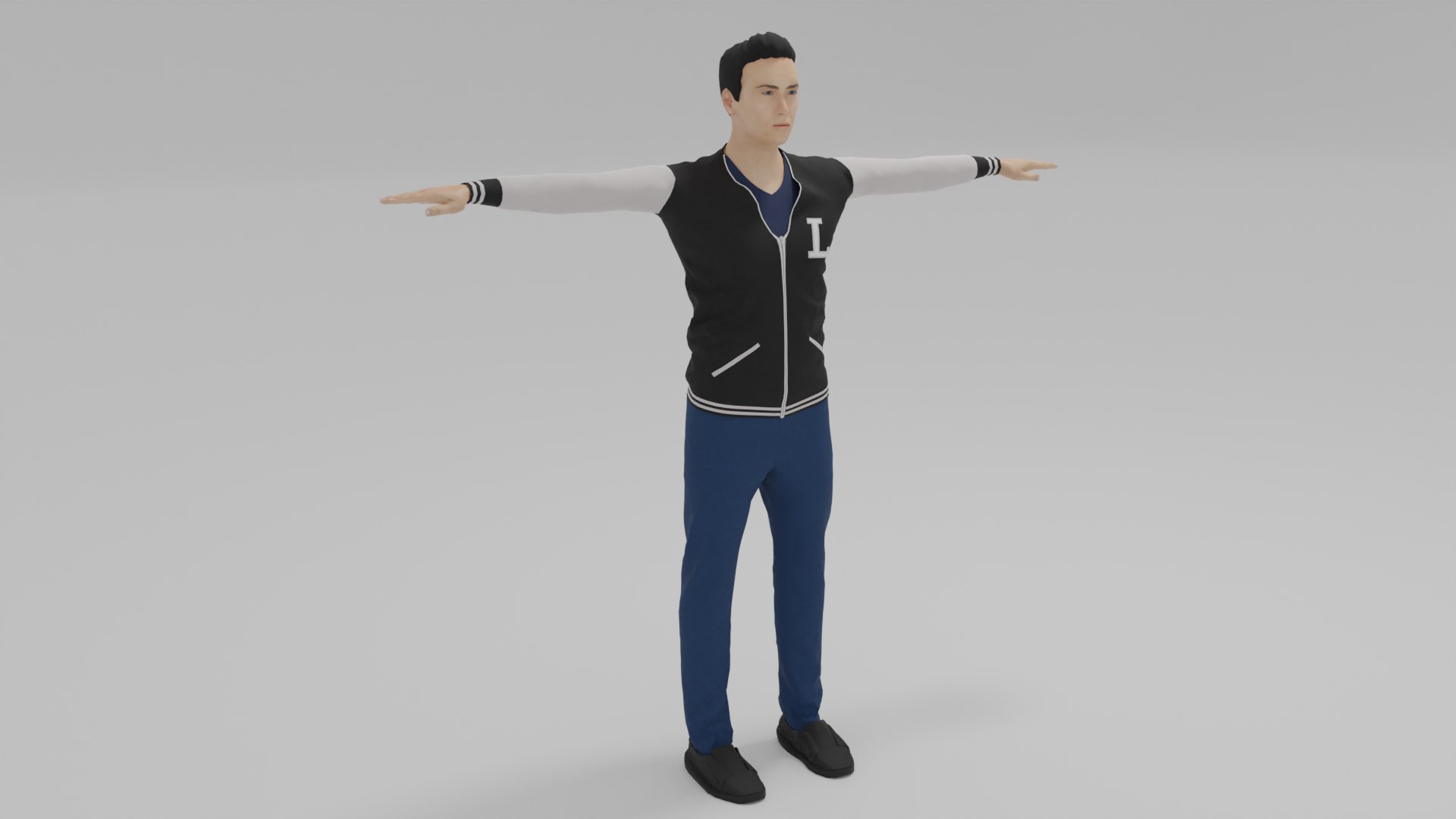 Varsity Man T-Pose 3D Model - TurboSquid 2069543