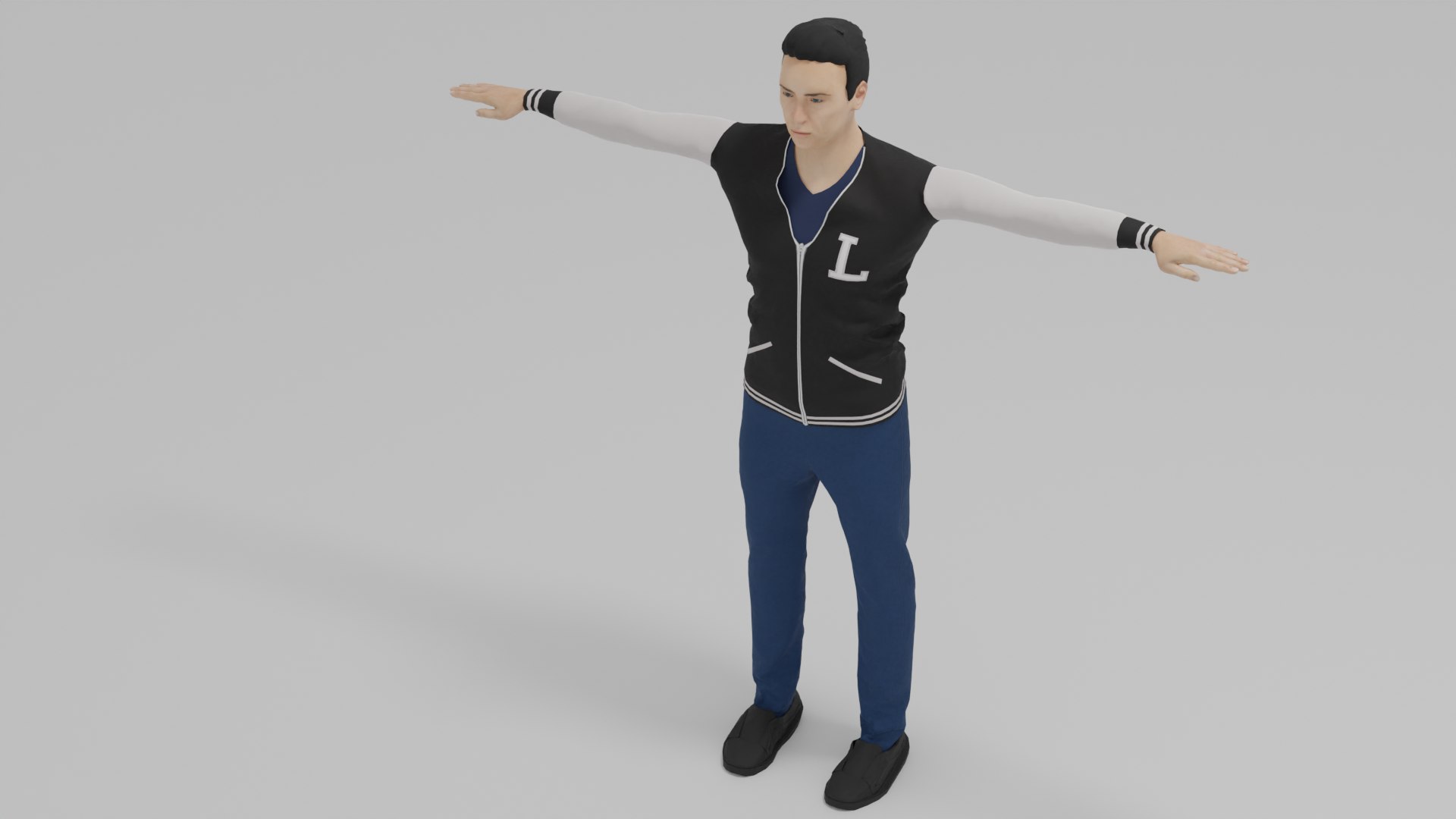 Varsity Man T-Pose 3D Model - TurboSquid 2069543