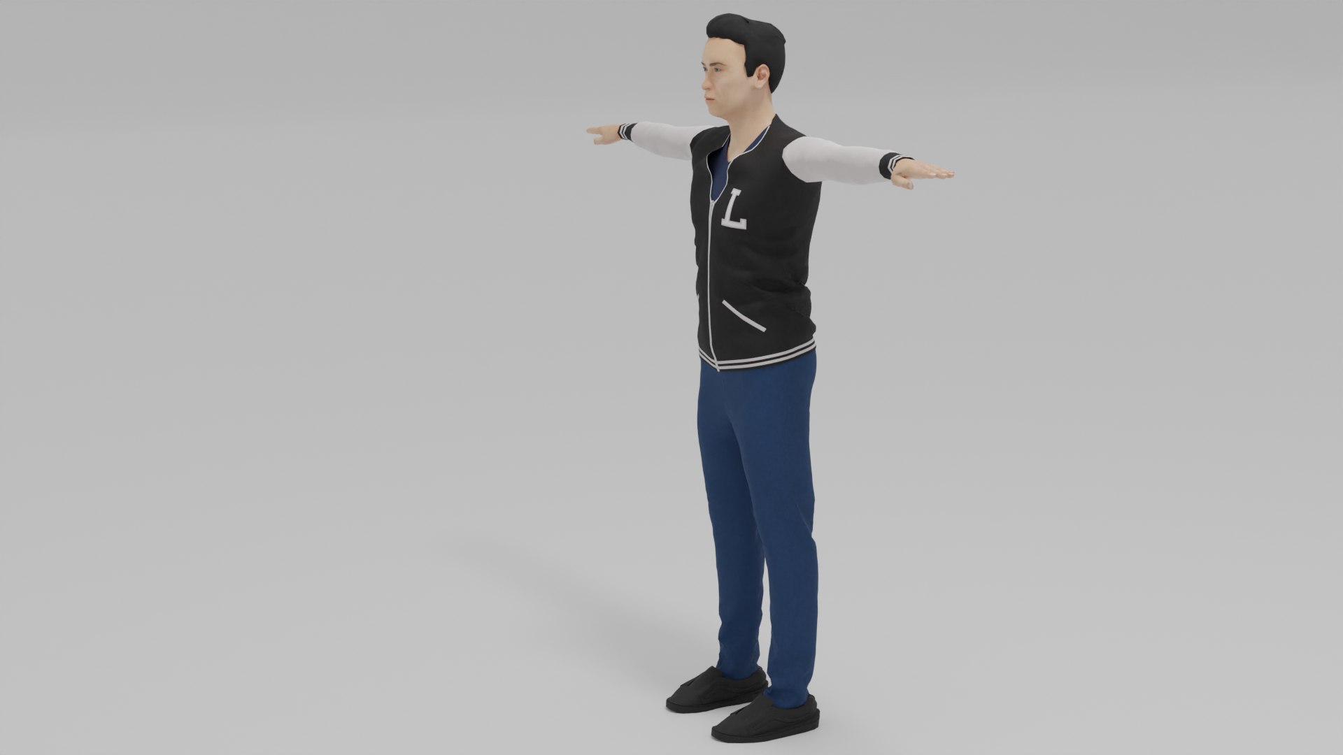 Varsity Man T-Pose 3D Model - TurboSquid 2069543