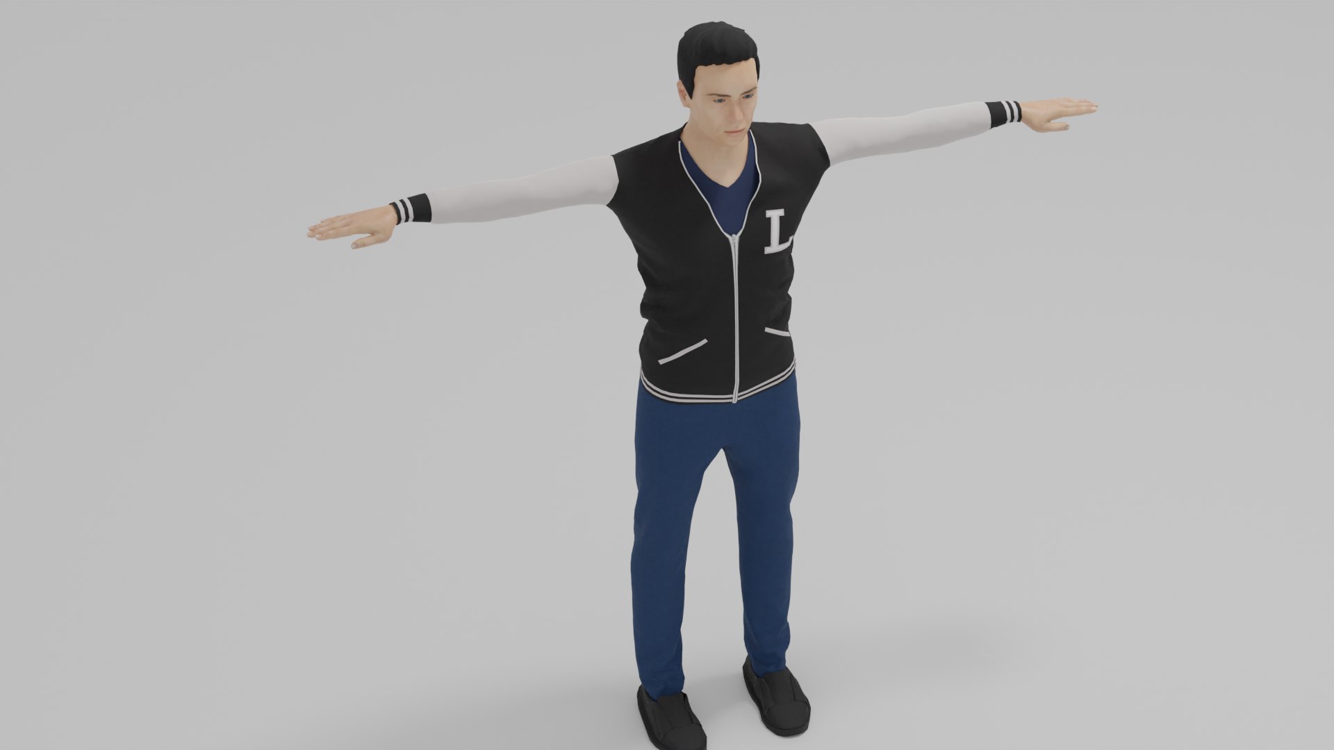 Varsity Man T-Pose 3D Model - TurboSquid 2069543