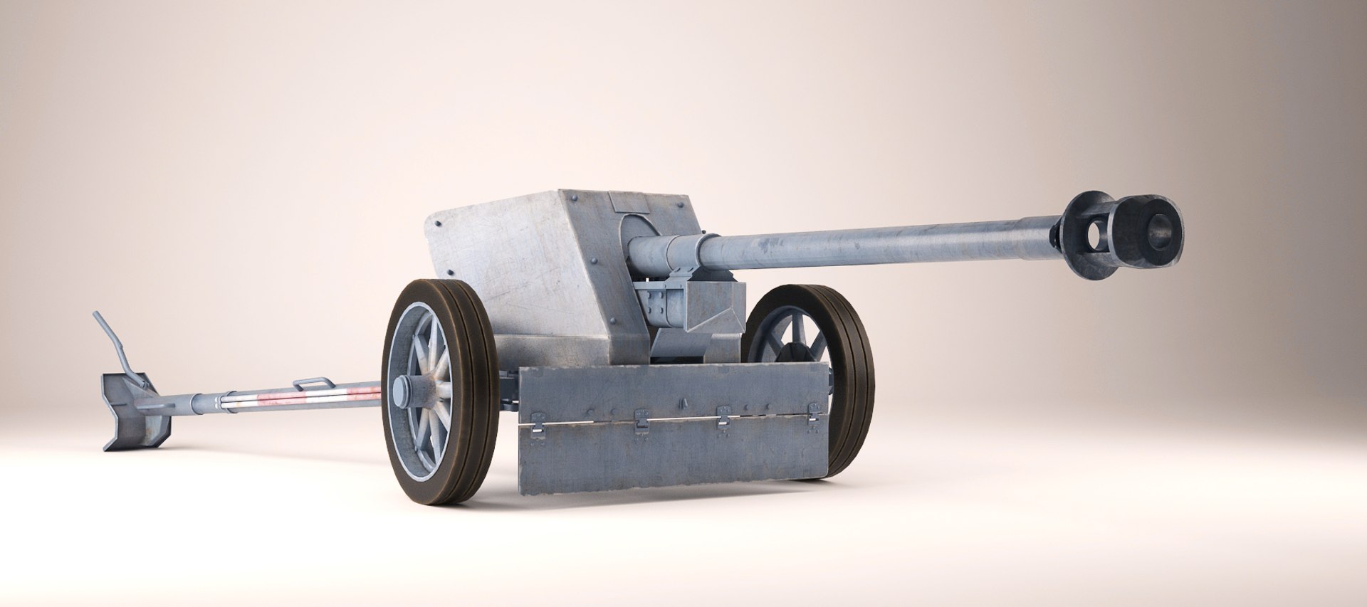 3d model 7 pak 40 gun