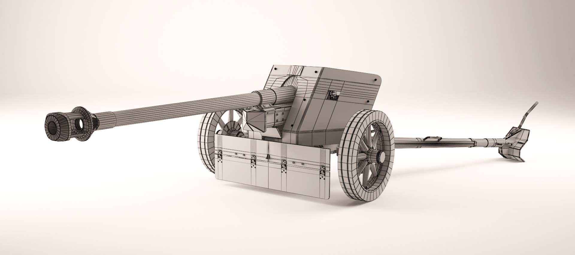 3d model 7 pak 40 gun