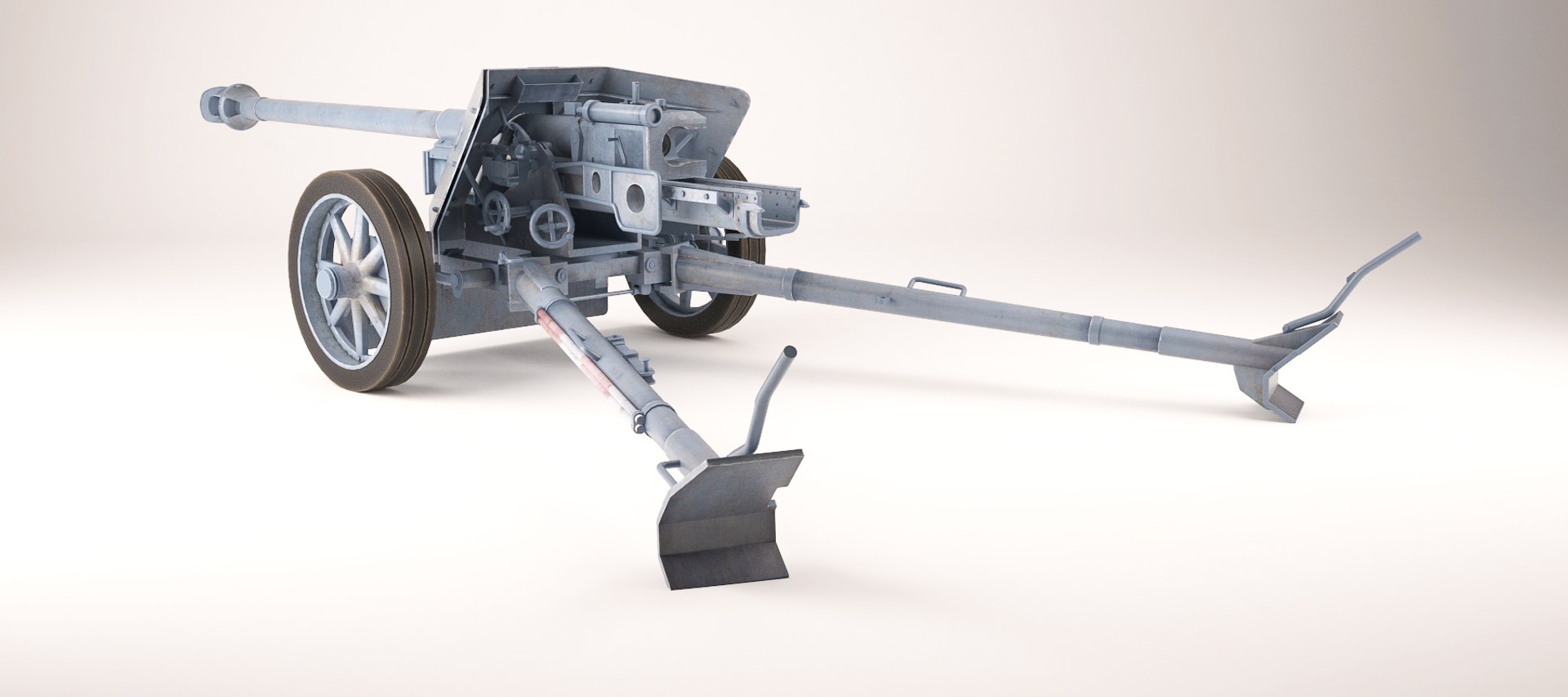 3d model 7 pak 40 gun