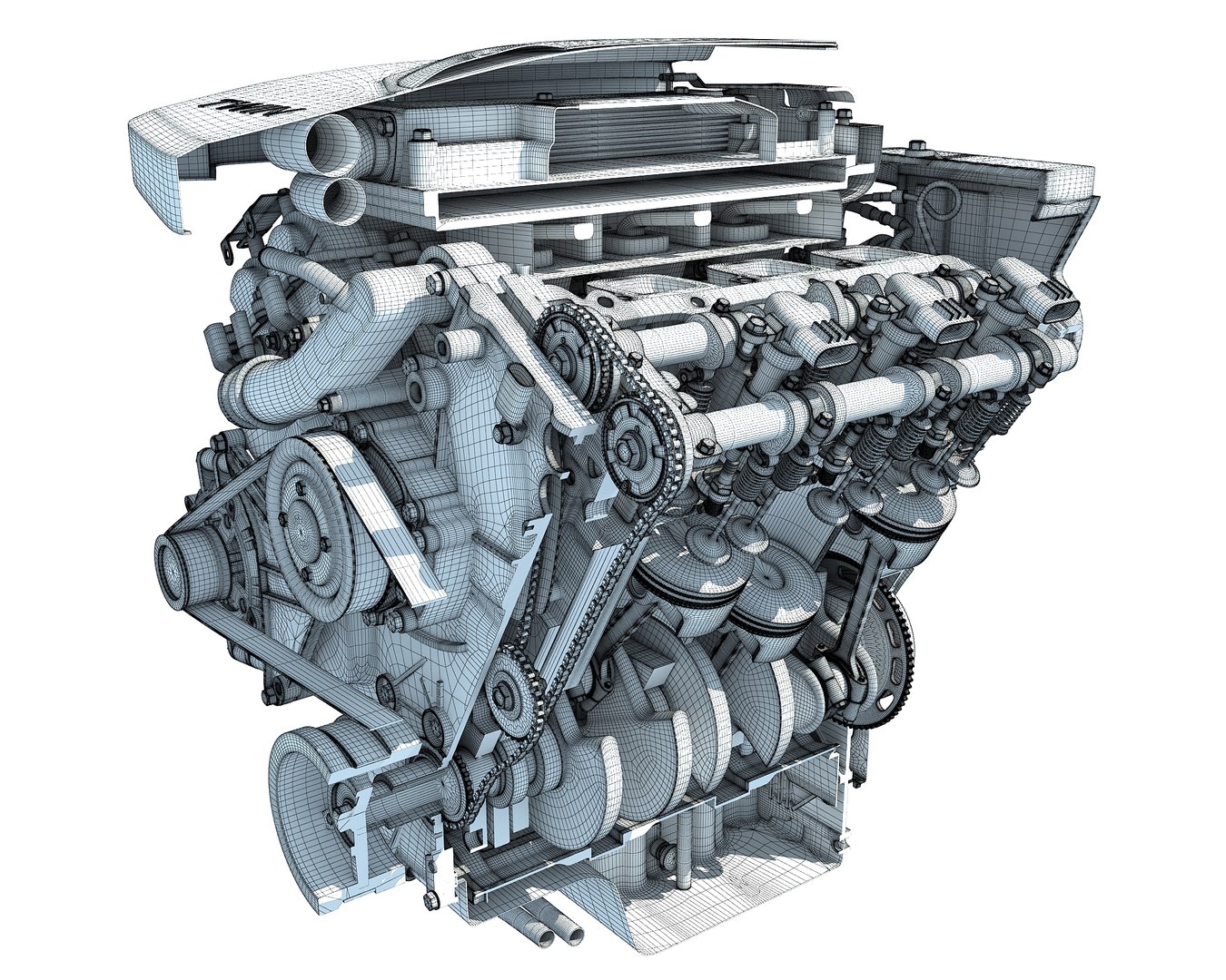 3D Sectioned V6 Engine Animation - TurboSquid 1345306