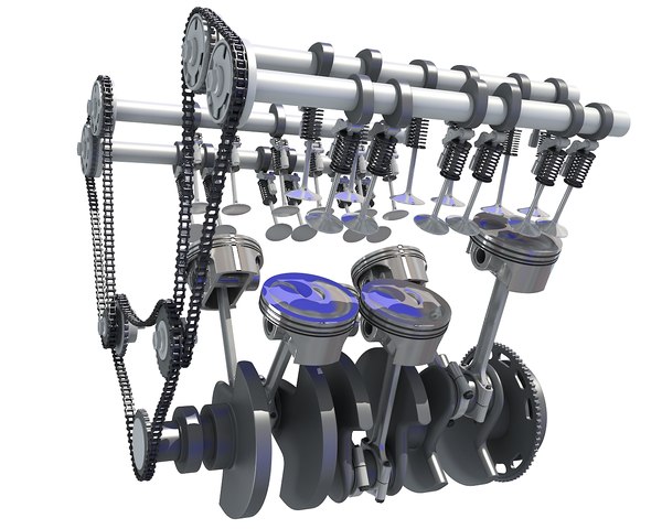 modelo 3d Motor V6 animado seccionado - TurboSquid 1345306