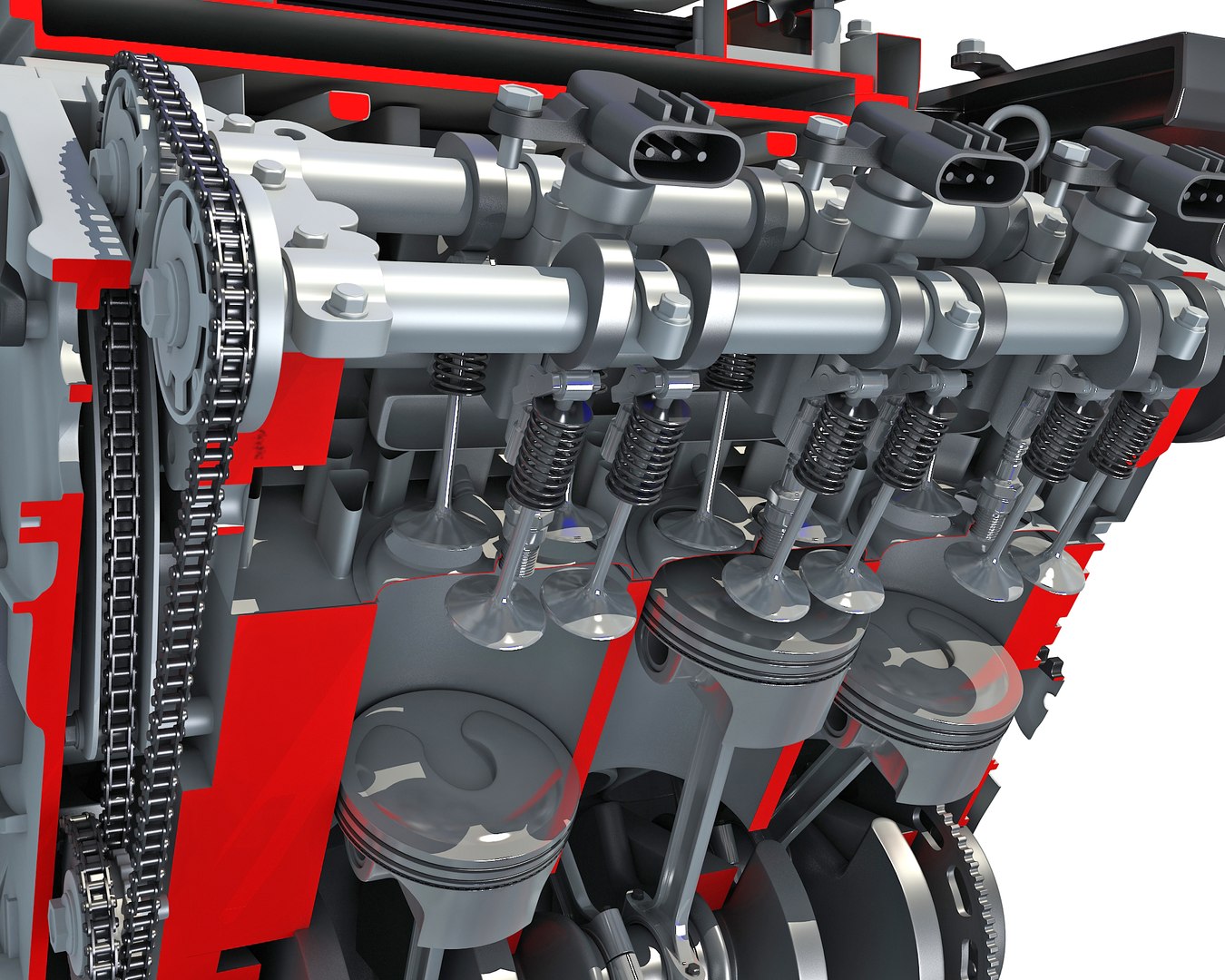 3D Sectioned V6 Engine Animation - TurboSquid 1345306