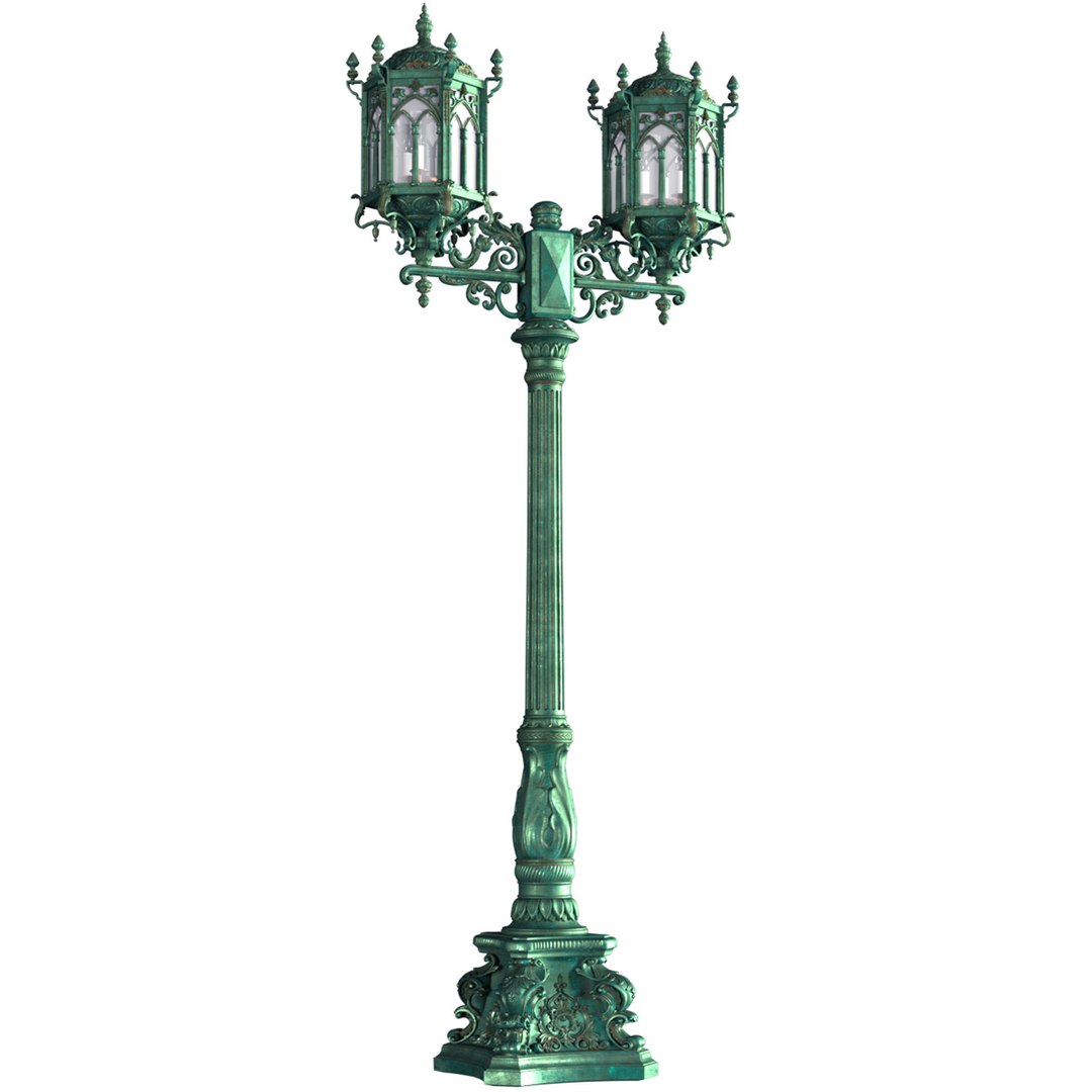 Eastern Copper Street Lamp Lantern 3D Model - TurboSquid 1988327