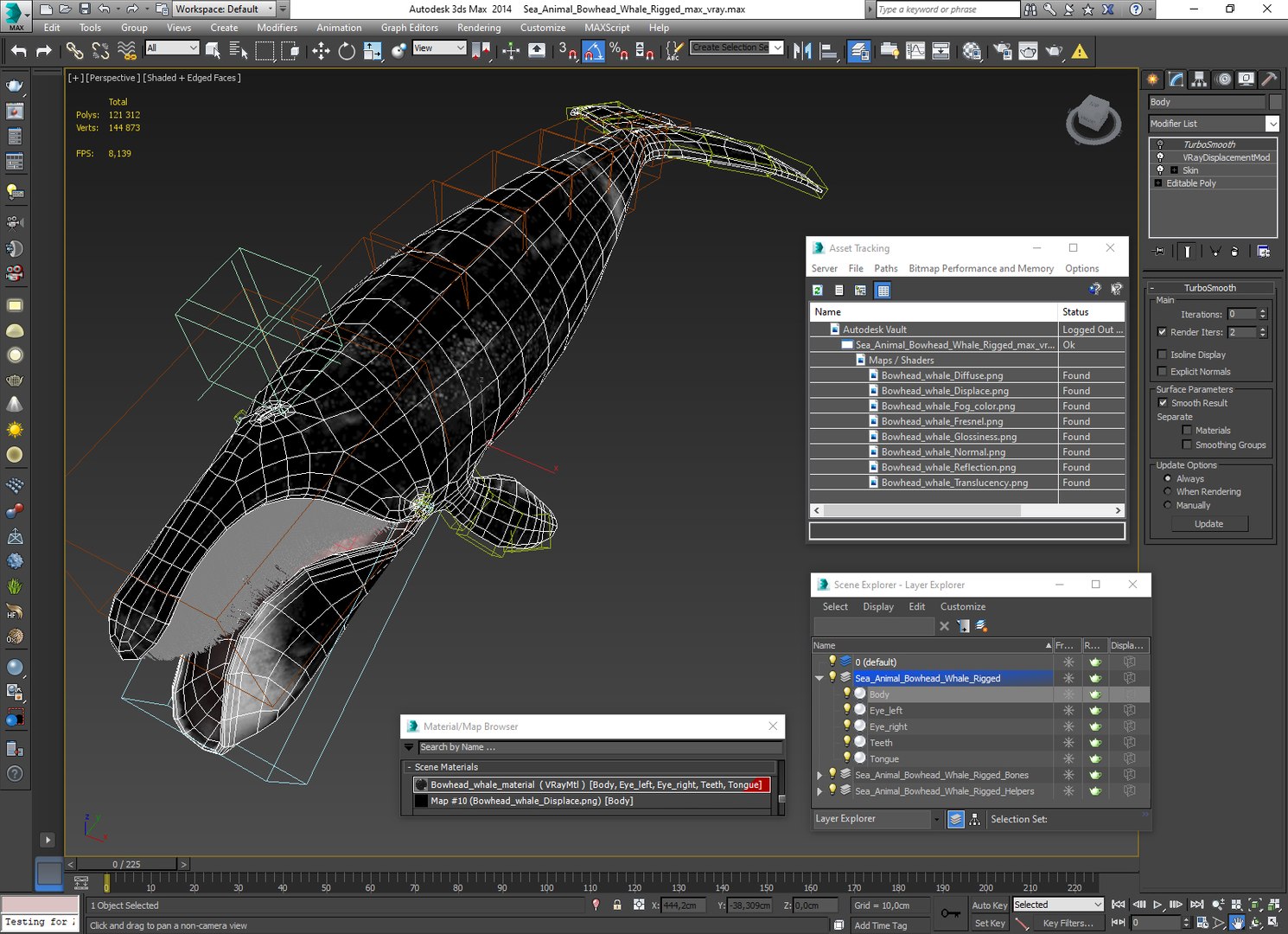 Sea Animal Bowhead Whale Rigged for Cinema 4D 3D - TurboSquid 2131855