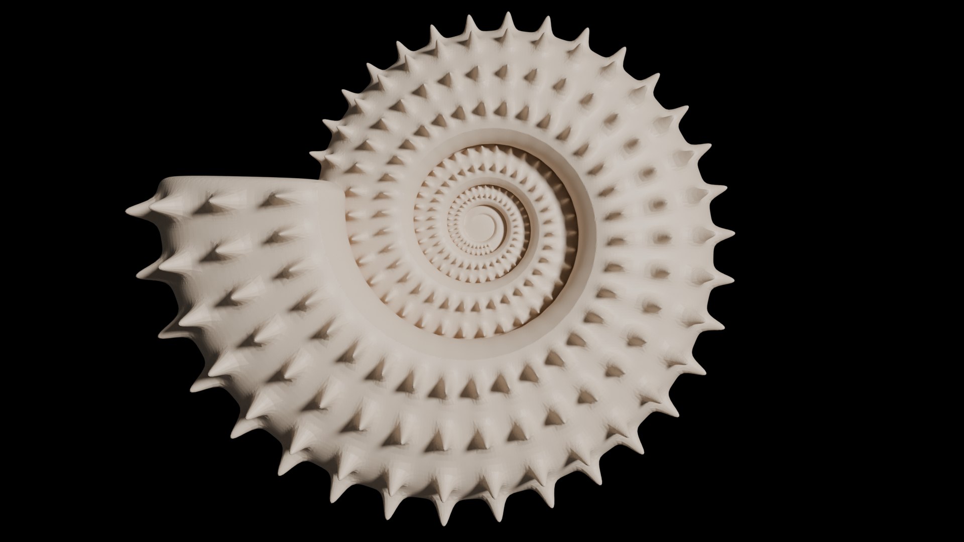 3D Subevolute Ammonoid Shell With Spines - TurboSquid 2289757