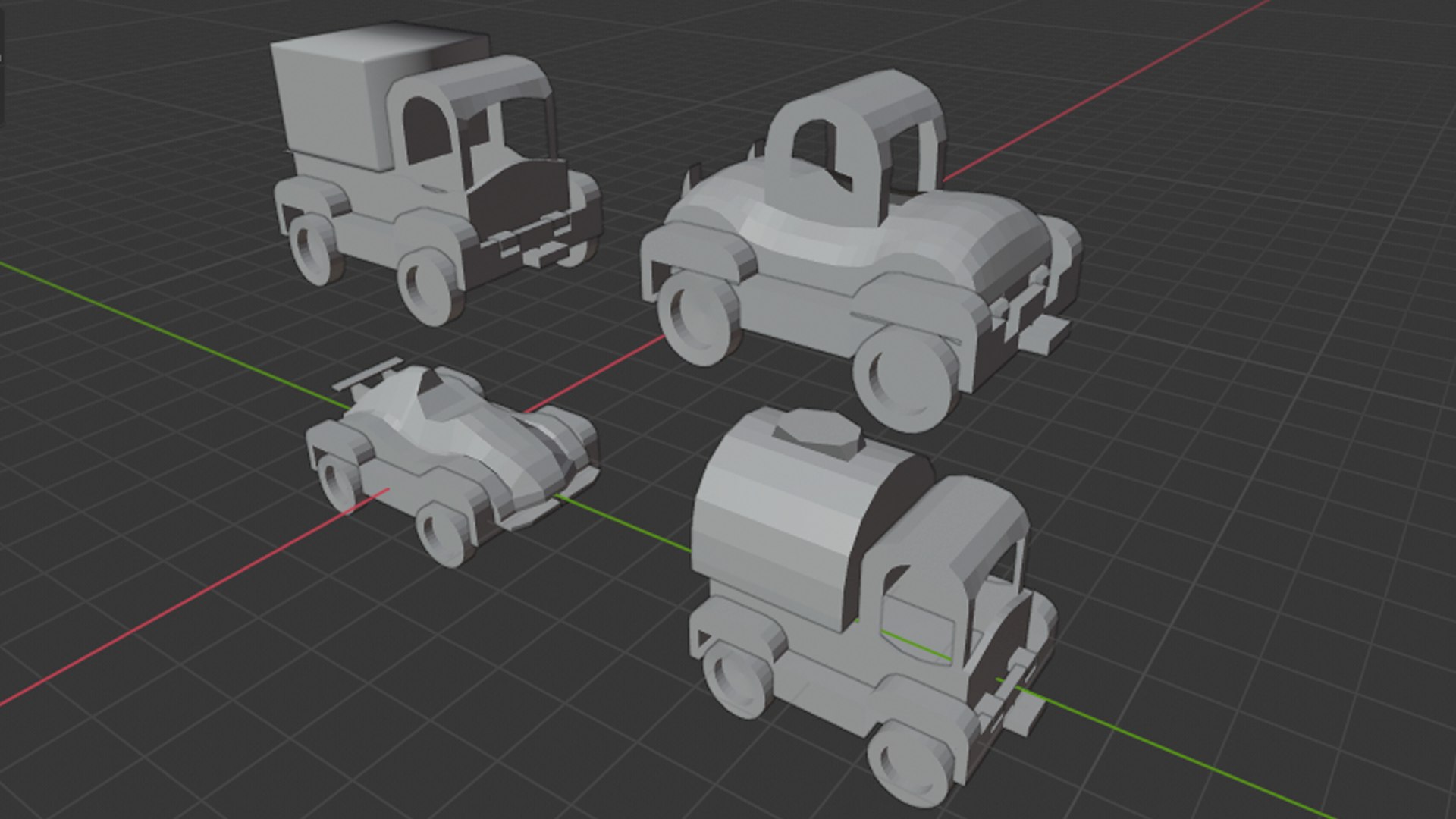 3D Model Cars Set Consists Milk Tanker - TurboSquid 1470250