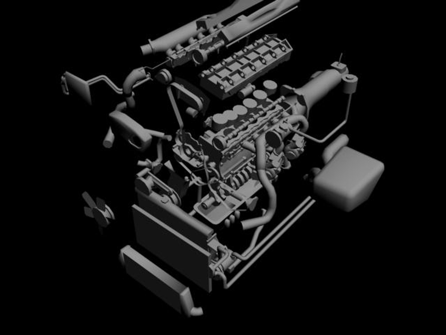 3d Model Nissan Rb26dett Engine