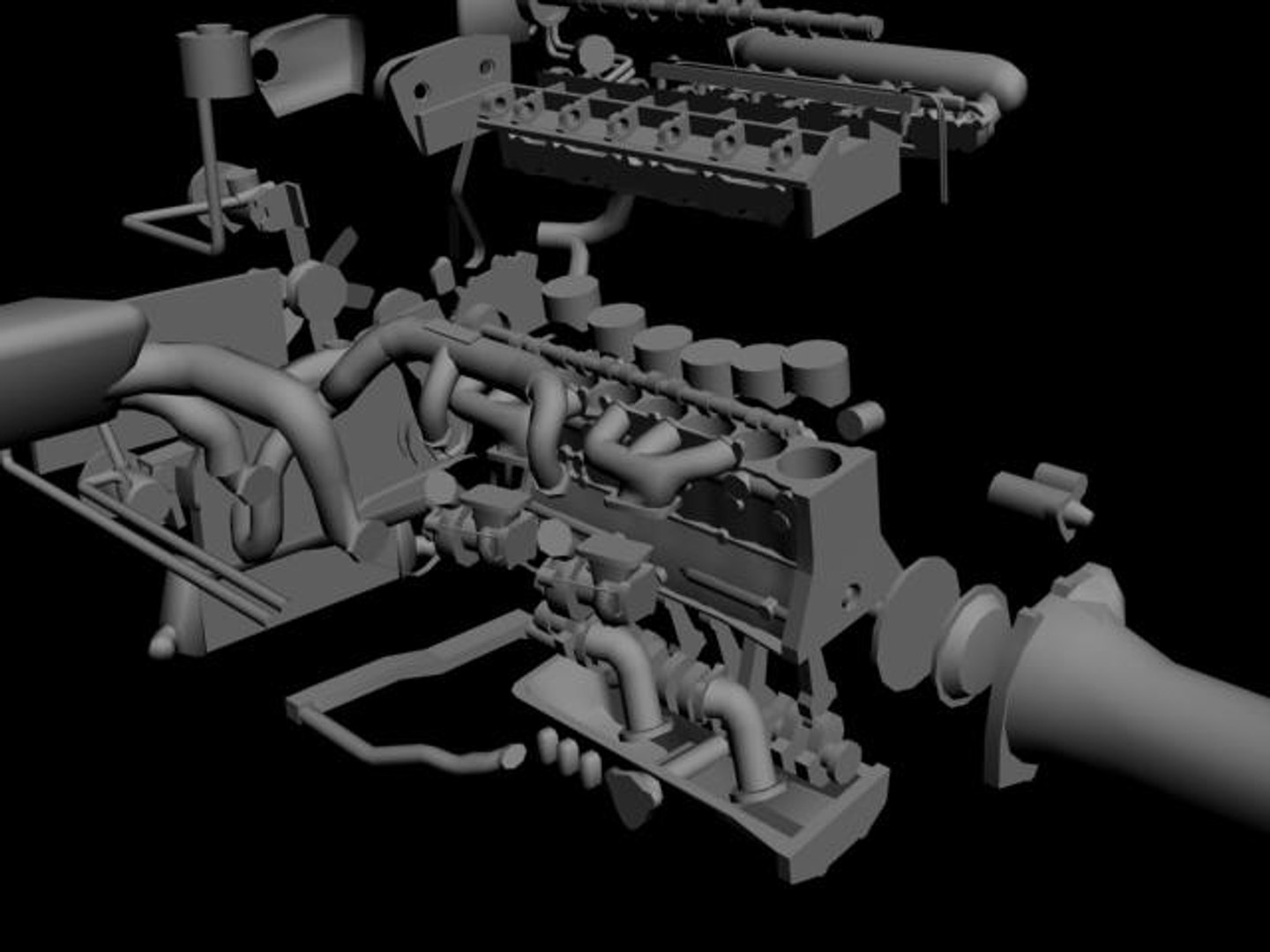 3d Model Nissan Rb26dett Engine