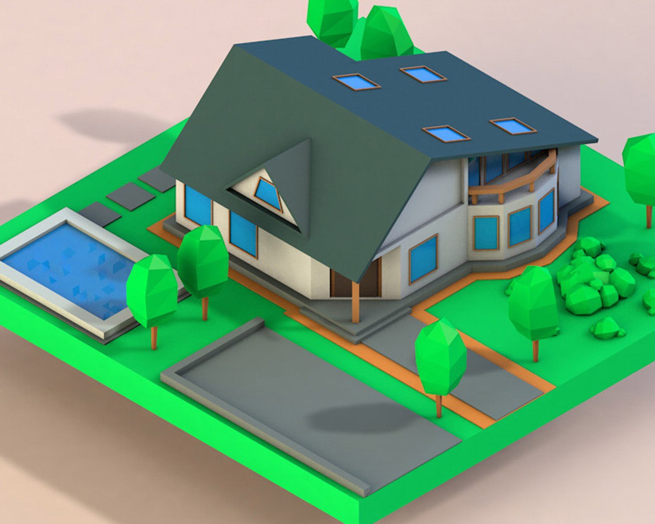 3d Cartoon House Model