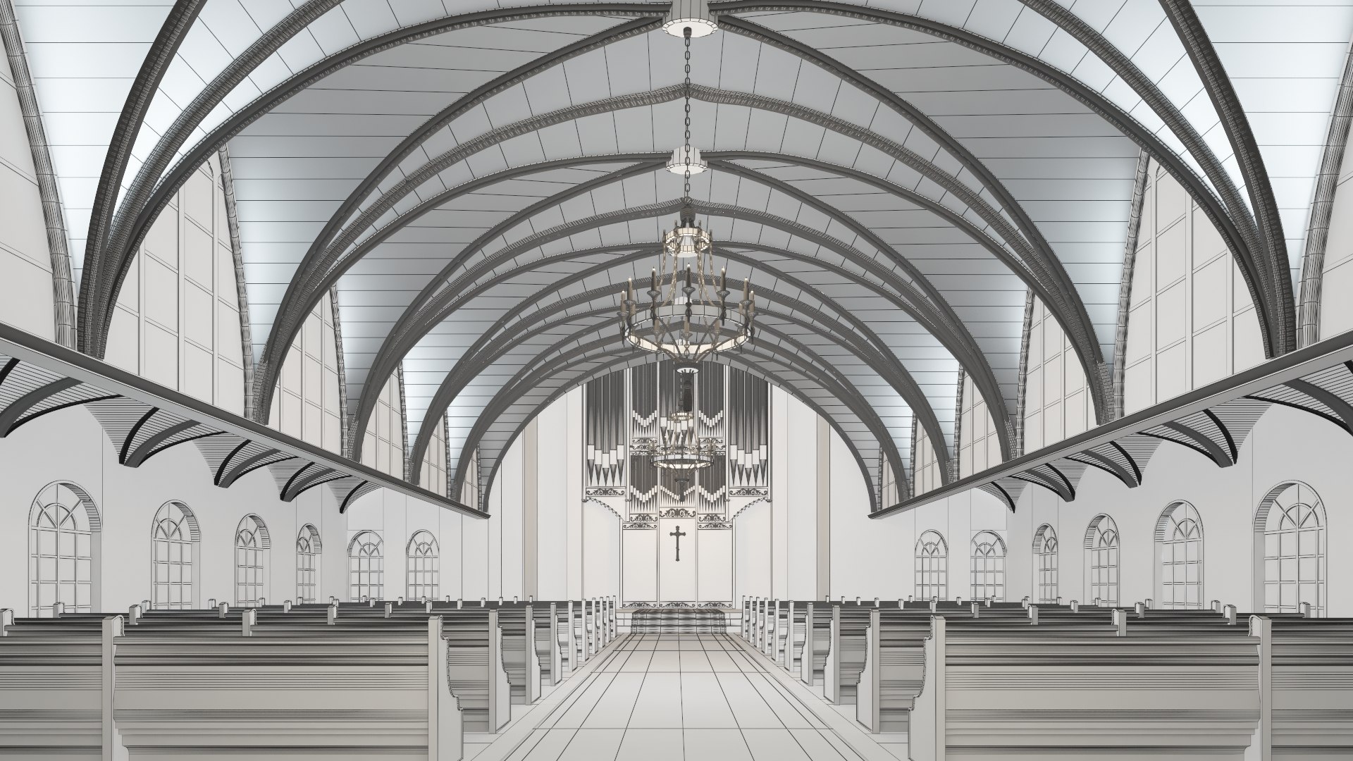 Church Interior 02 3D model - TurboSquid 2151291