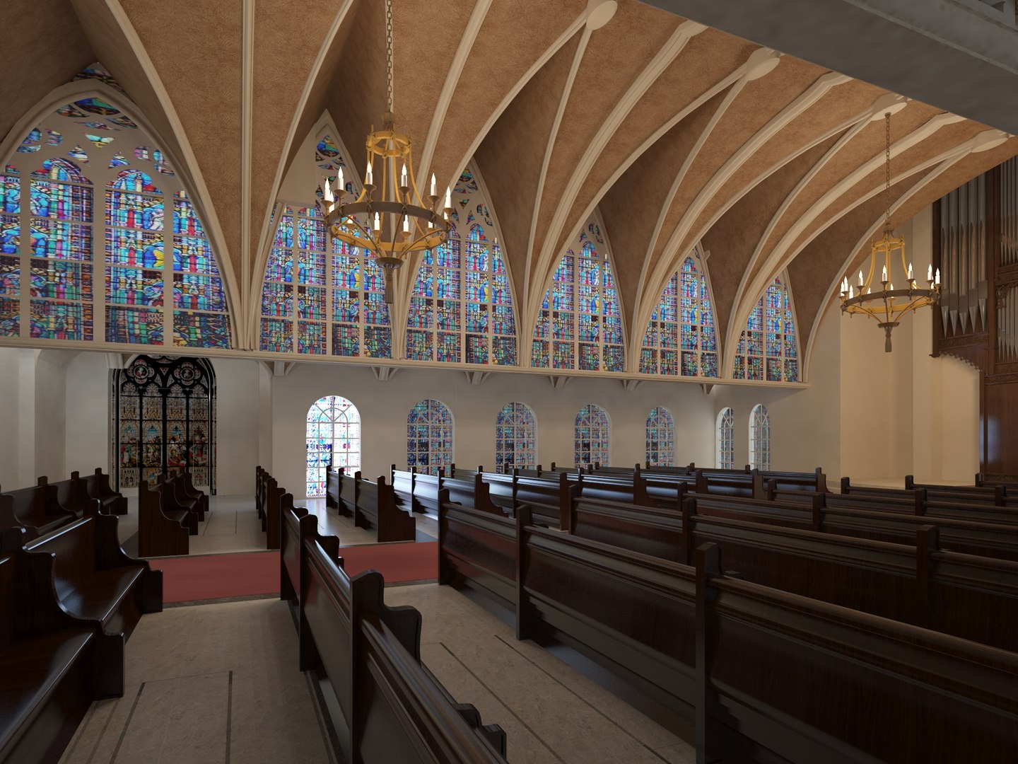 Church Interior 02 3D model - TurboSquid 2151291