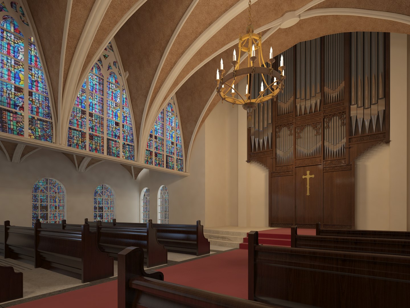 Church Interior 02 3D Model - TurboSquid 2151291