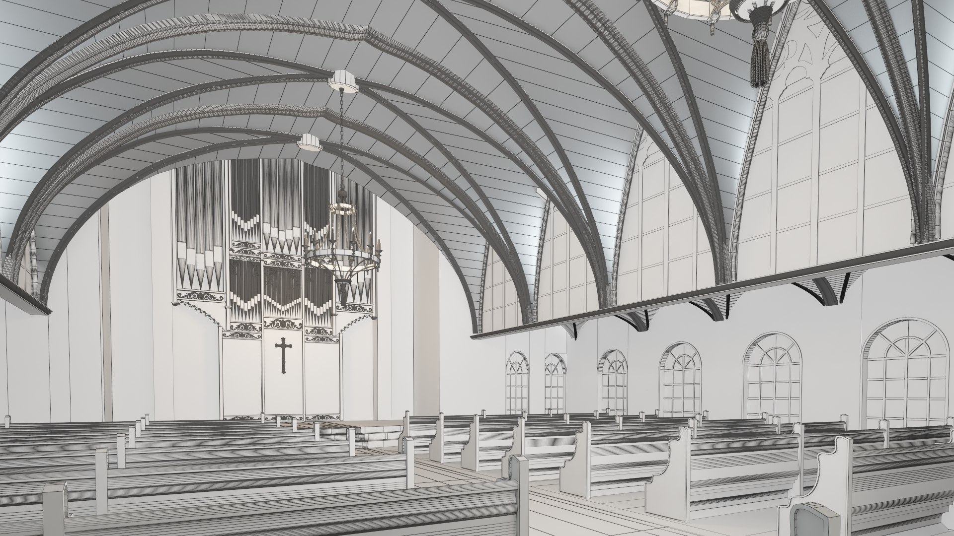 Church Interior 02 3D Model - TurboSquid 2151291