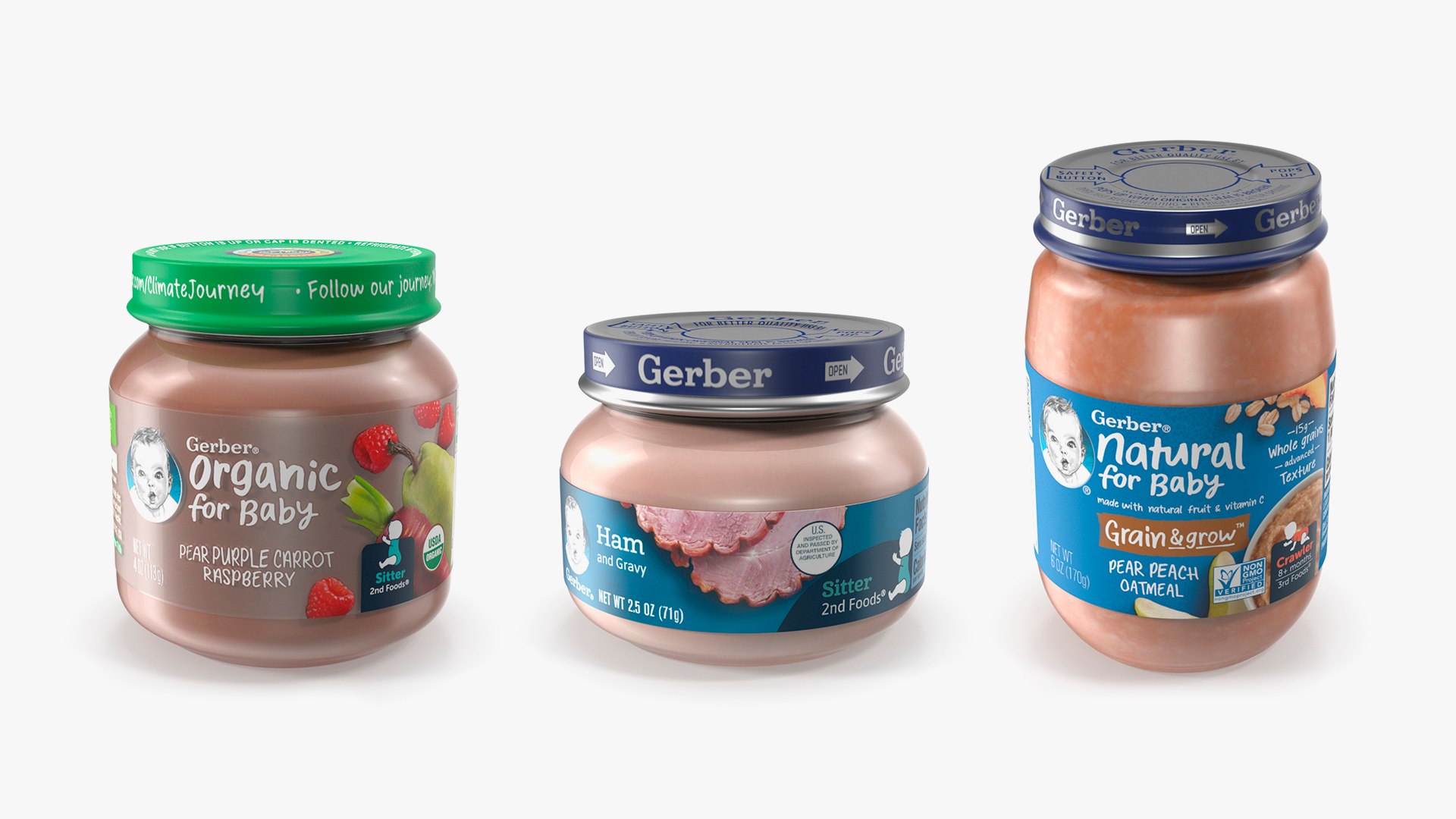 Gerber Baby Food Jars Collection 3D - TurboSquid 2118833