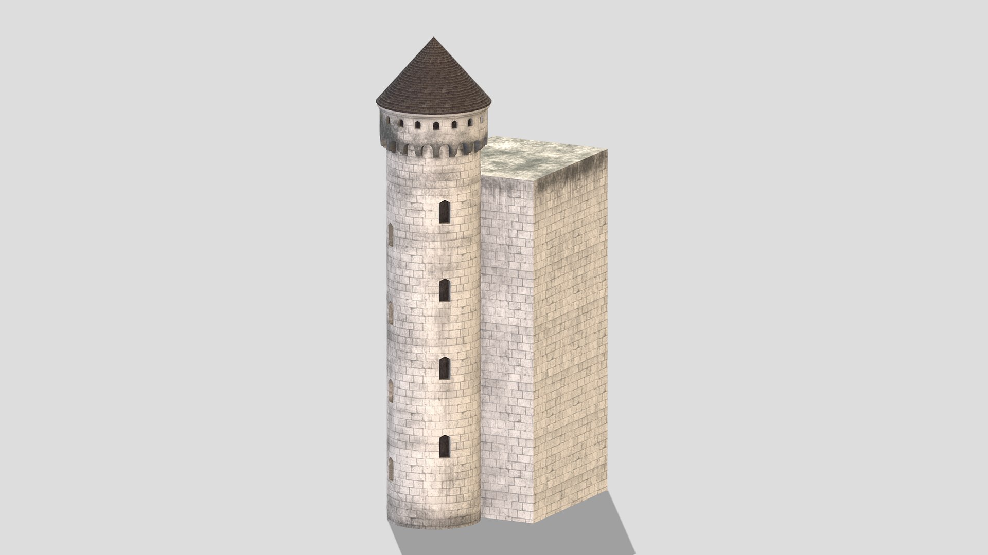 Castle Medieval Middle Ages 02 Low Poly PBR Realistic 3D Model ...