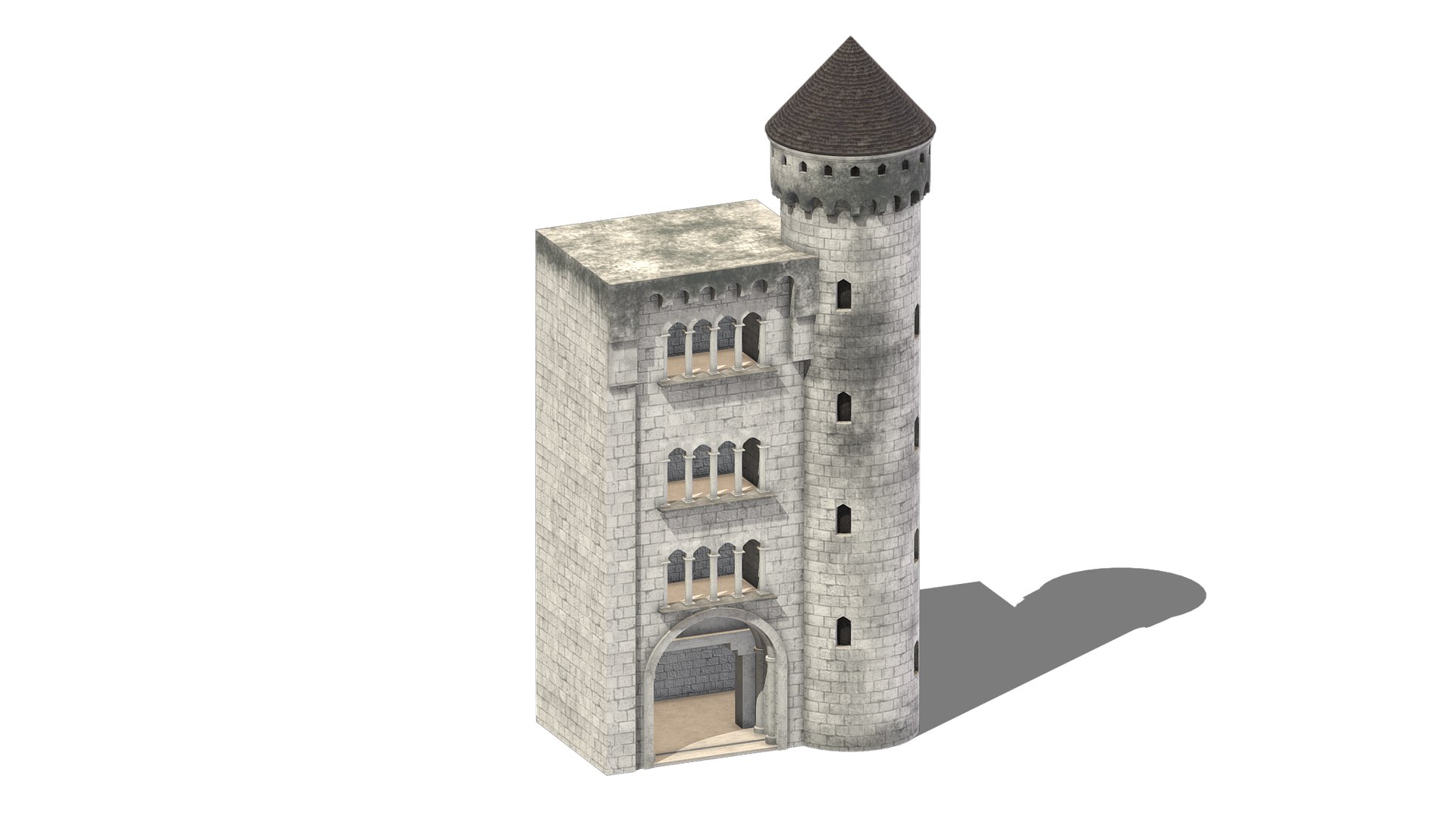 Castle Medieval Middle Ages 02 Low Poly PBR Realistic 3D Model - TurboSquid 1992015
