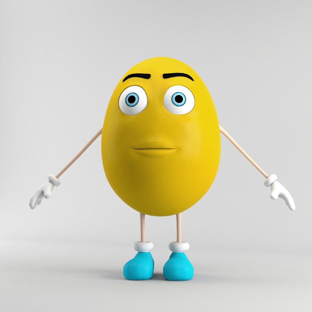 Egg Cartoon Character Obj Free