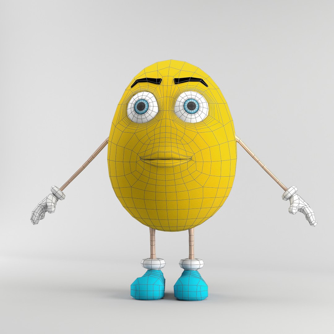 Egg Cartoon Character Obj Free