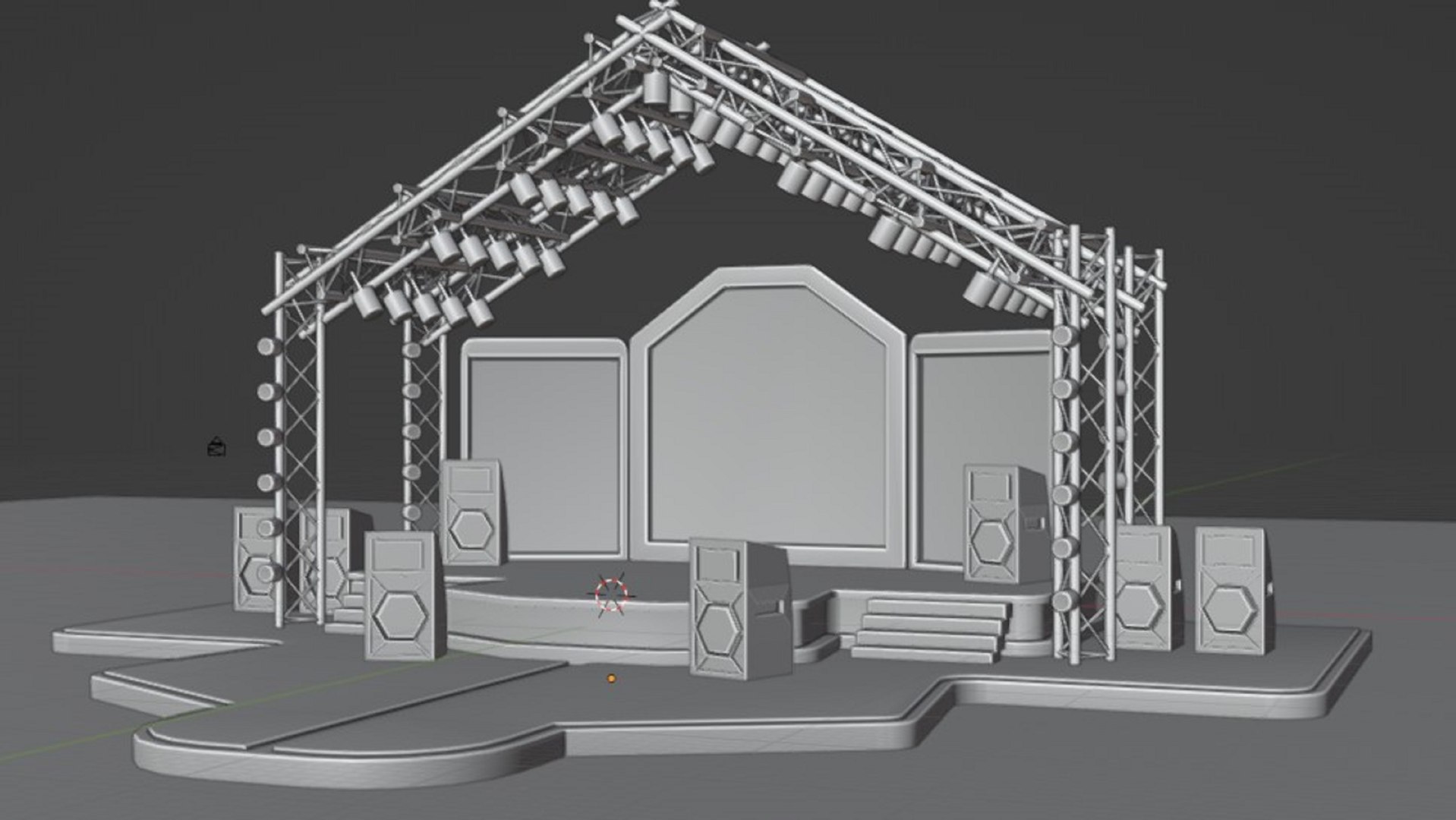 3D Entertainment Concert Event Stage 3D Model With Light Model ...
