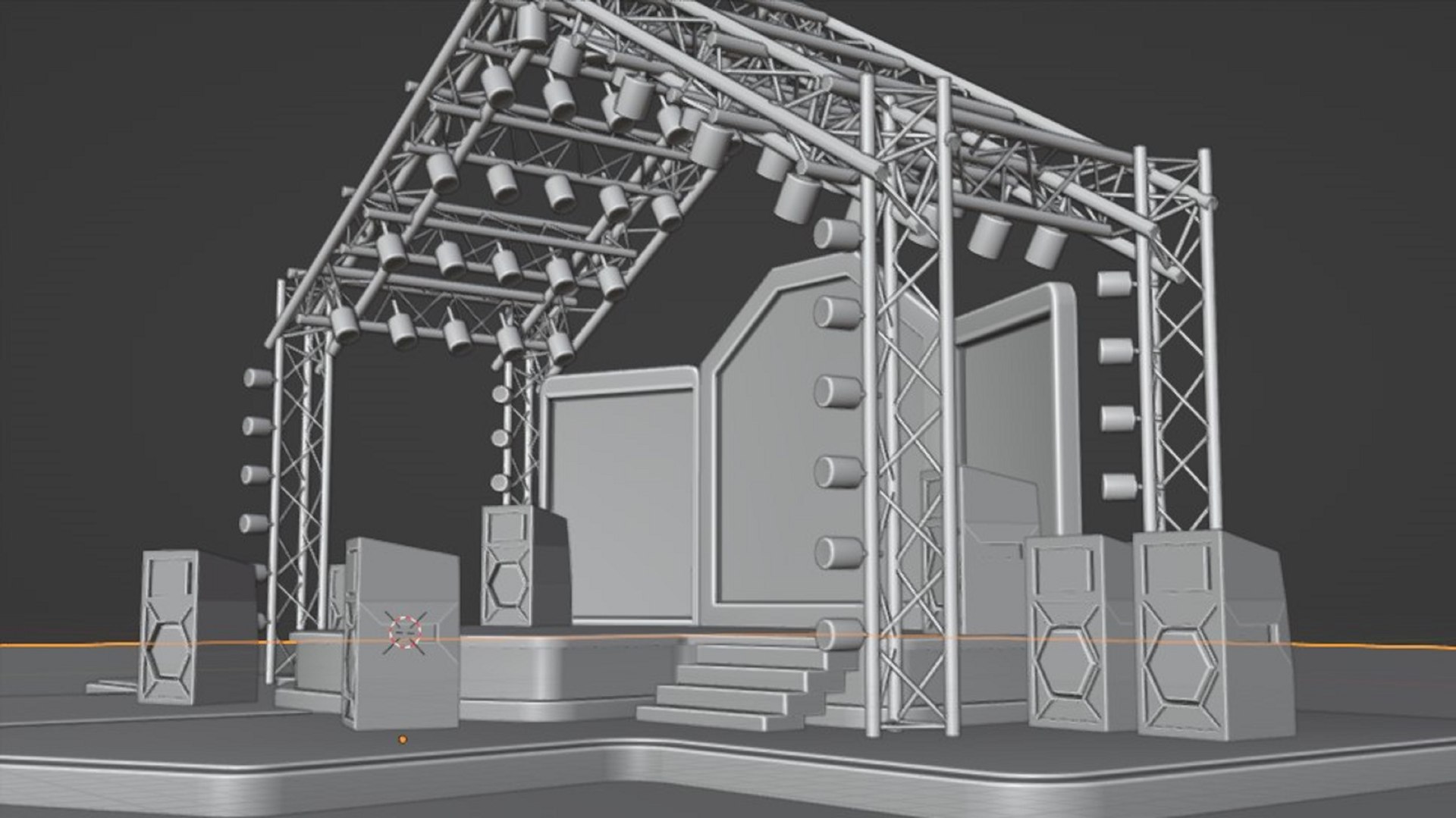 3D Entertainment Concert Event Stage 3D Model With Light Model ...