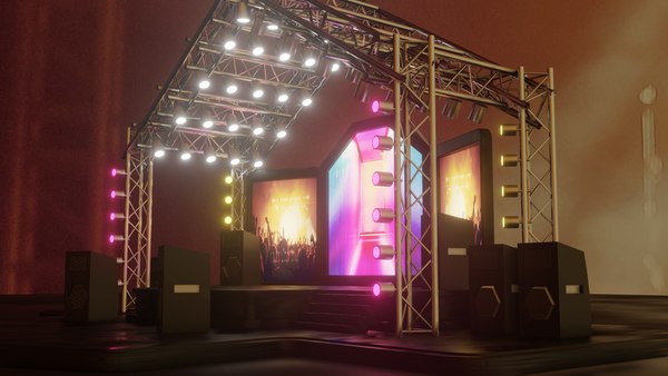 3D Entertainment Concert Event Stage 3D Model with Light model ...