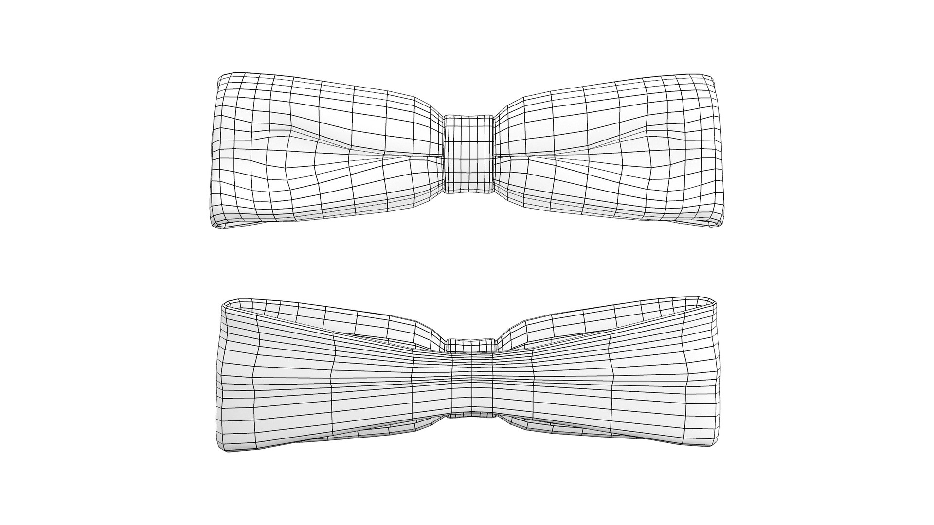 Straight End Realistic Ribbon Bow 3D Model - TurboSquid 1786485