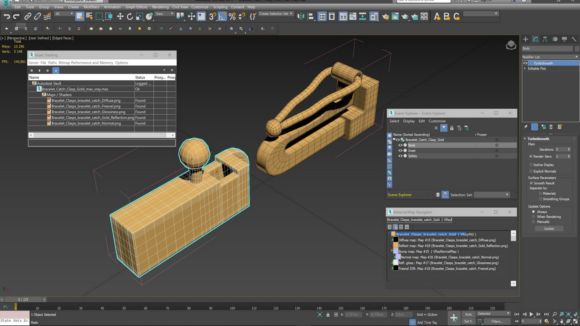 Bracelet Catch Clasp Gold Model - TurboSquid 2121892