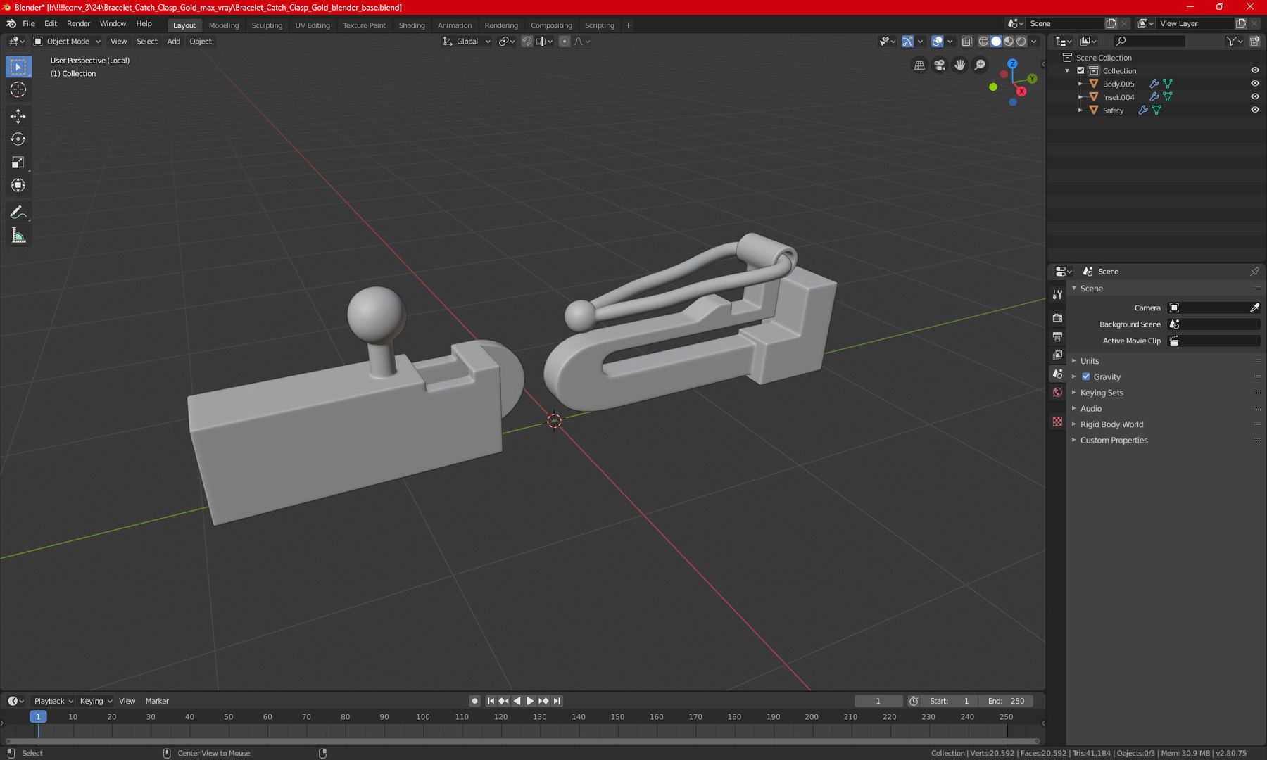 Bracelet Catch Clasp Gold Model - TurboSquid 2121892