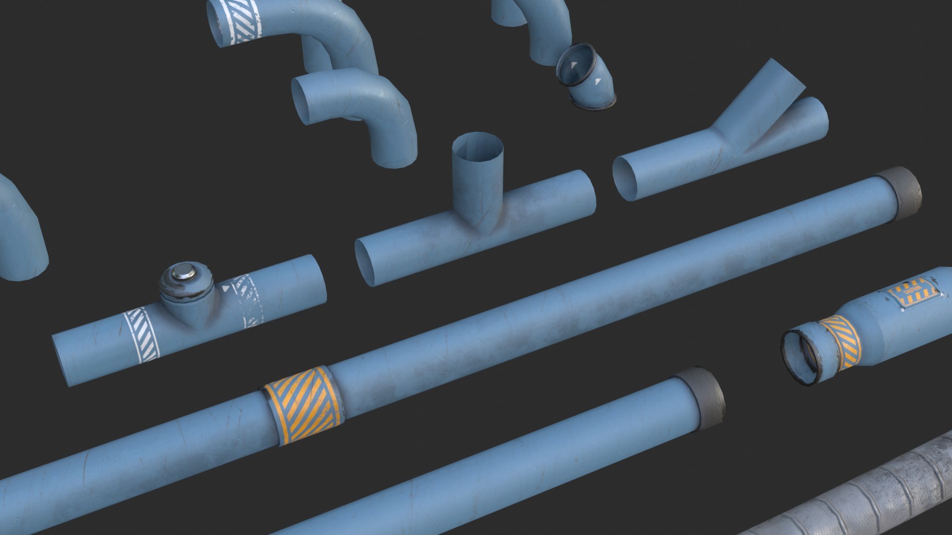 3D Pipes - Modular - TurboSquid 1647041