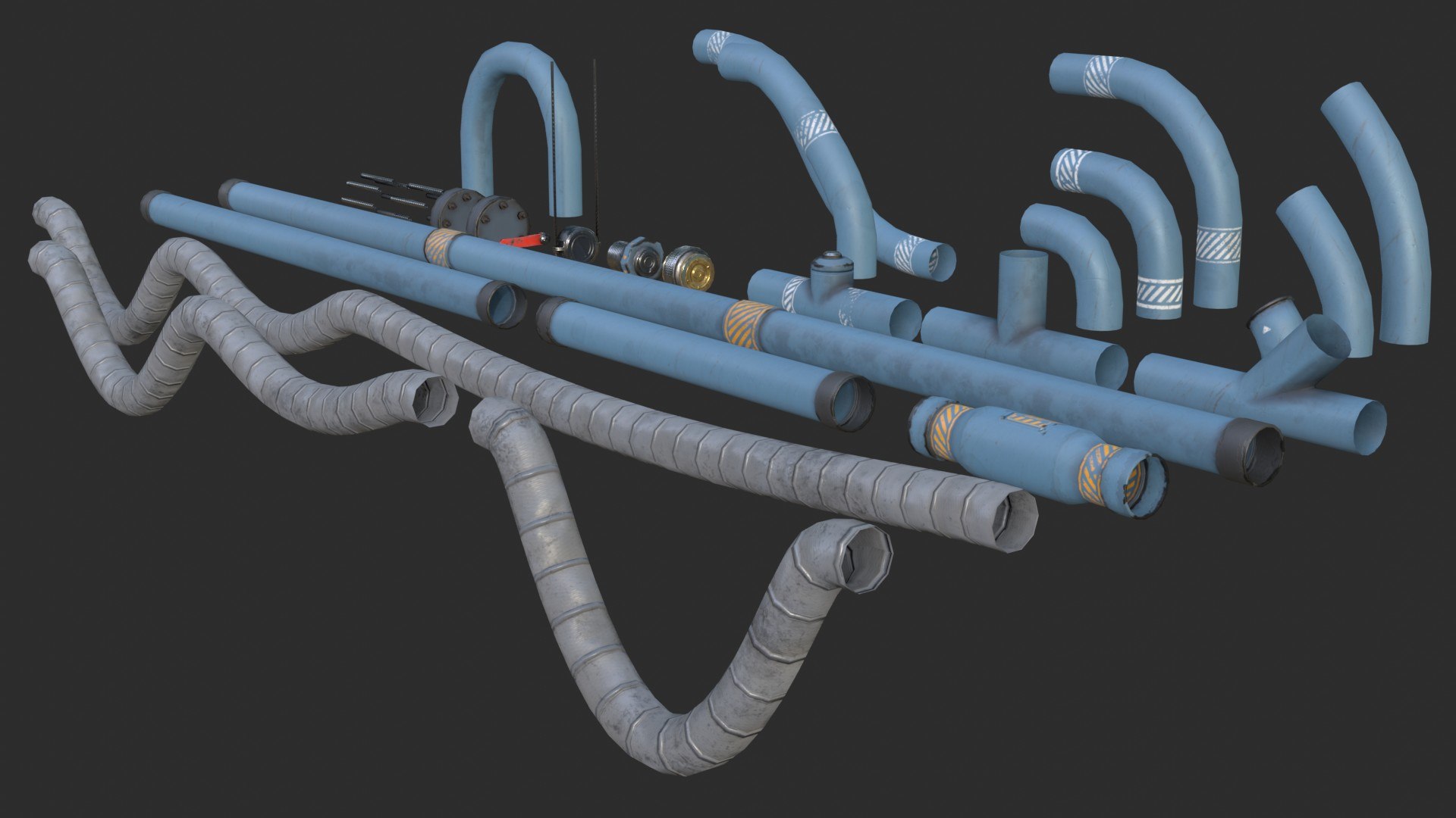 3D Pipes - Modular - TurboSquid 1647041