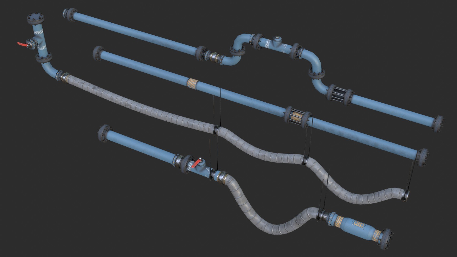 3D Pipes - Modular - TurboSquid 1647041