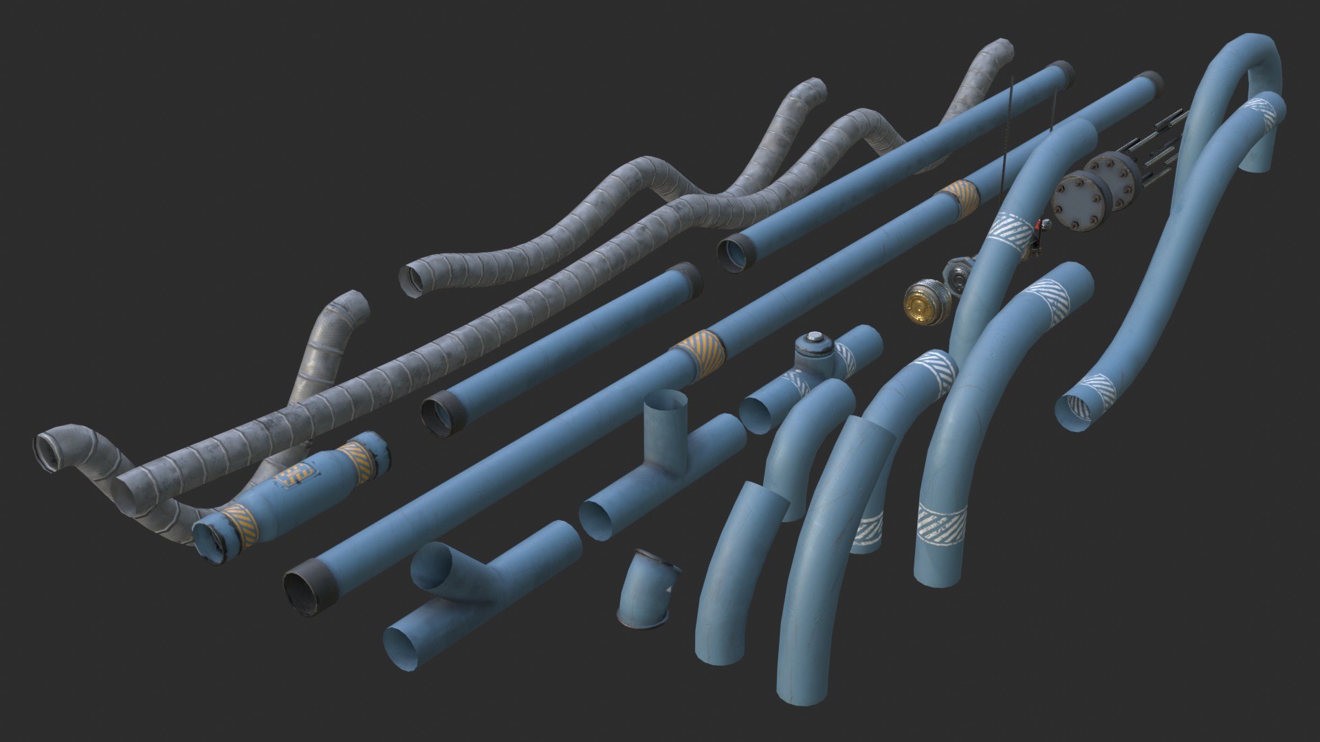3D Pipes - Modular - TurboSquid 1647041