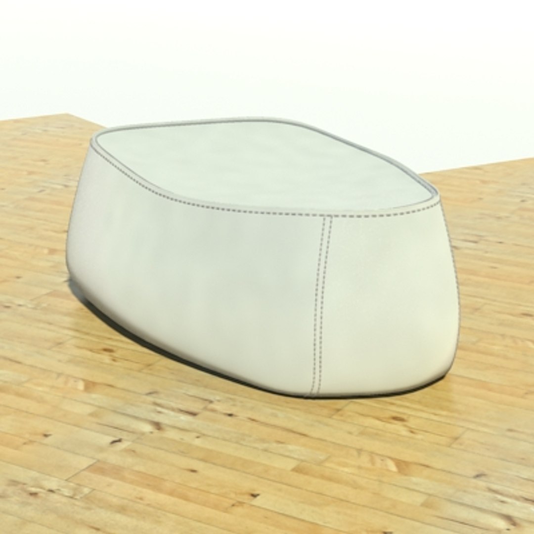 fjord medium pouf stone 3d model