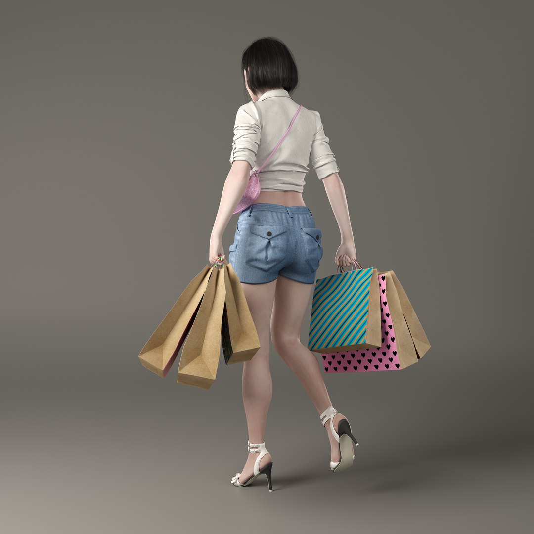 Humano Shopping Woman 3D Model - TurboSquid 2223987