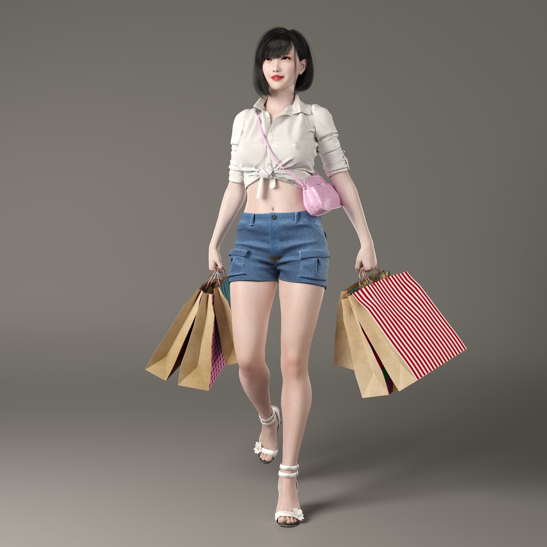 Humano Shopping Woman 3D Model - TurboSquid 2223987