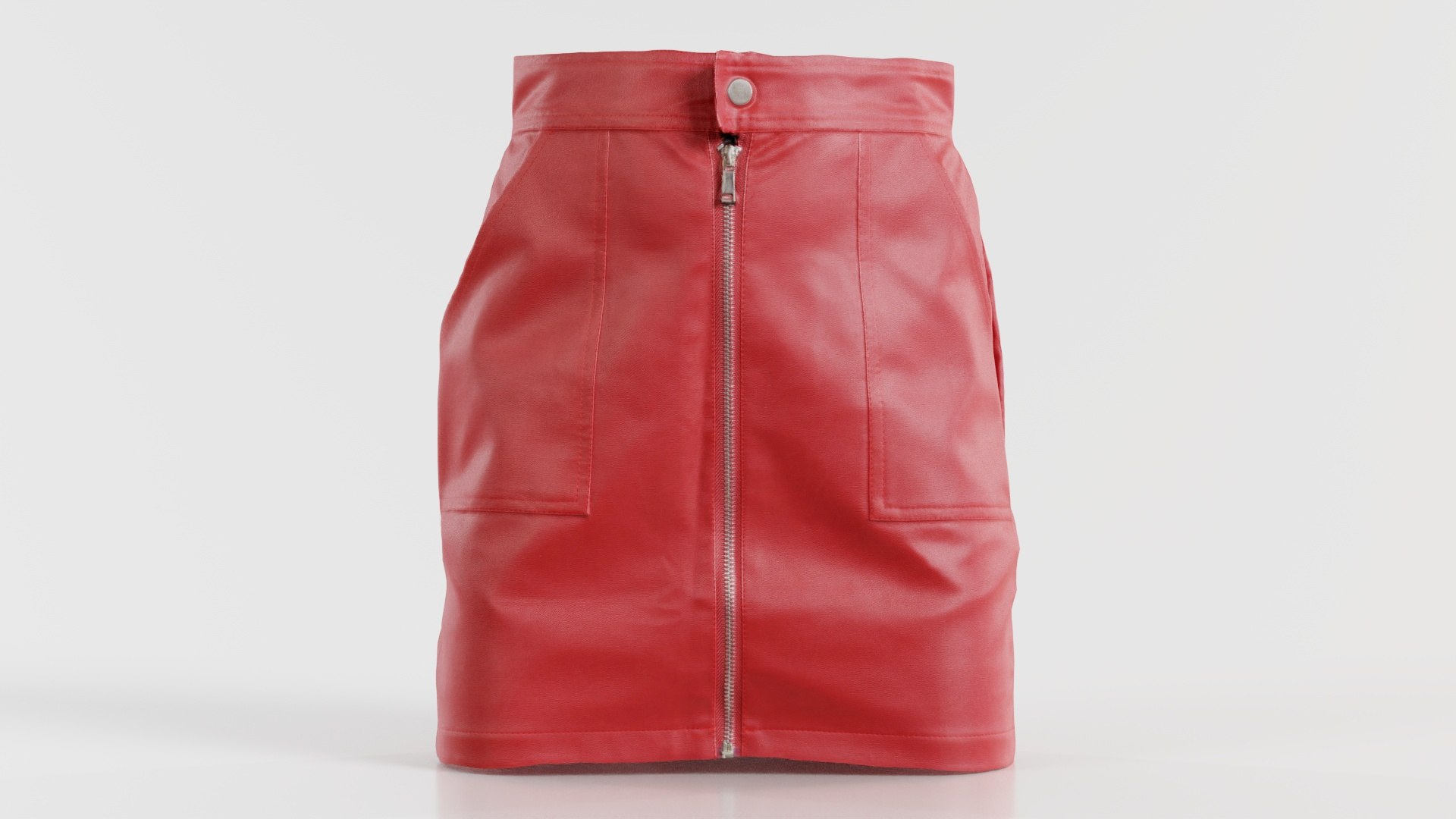 Red Leather Mini Skirt Remastered 3D Model - TurboSquid 2361664
