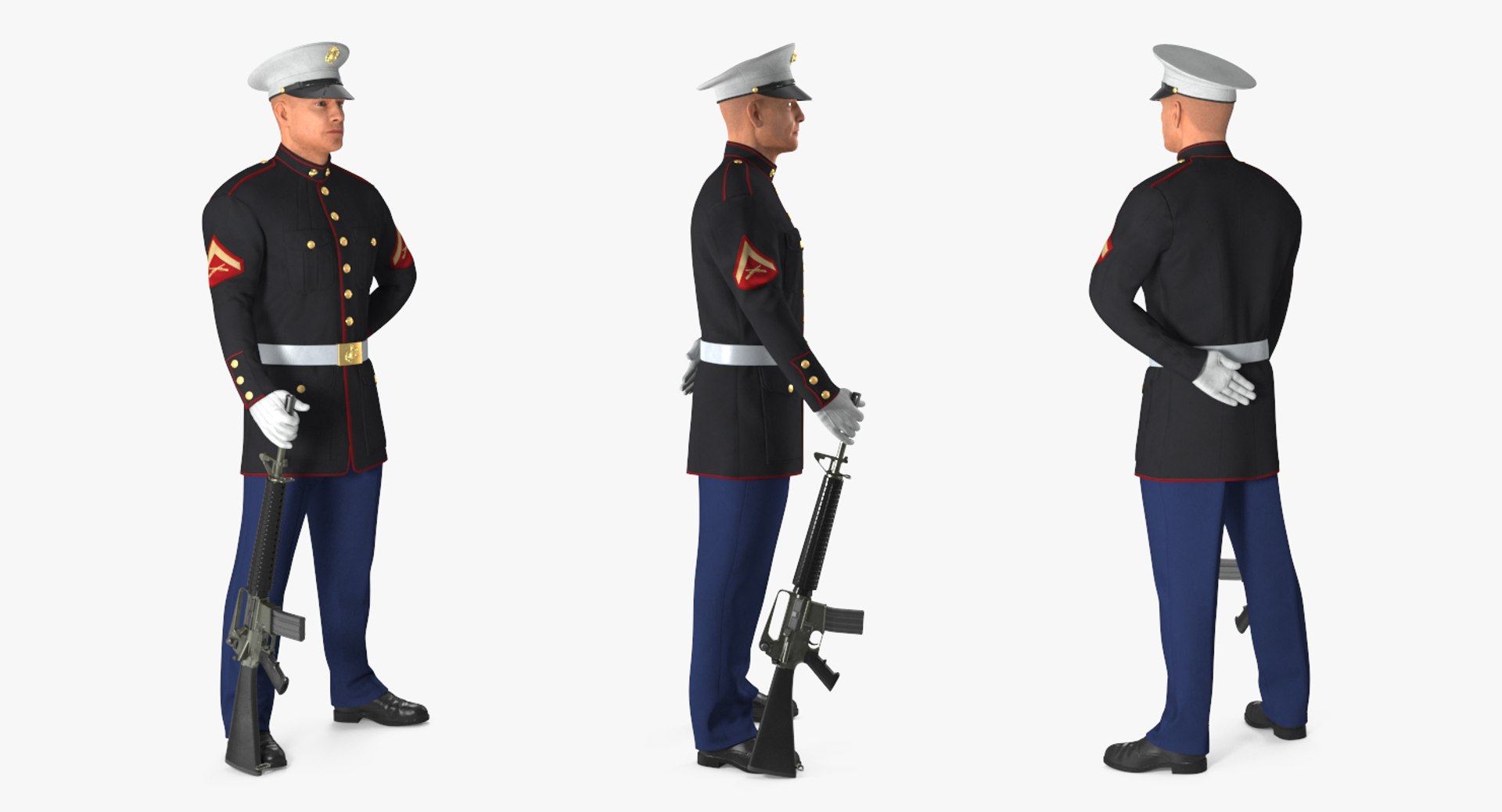 3D Marine Corps Soldier Parade - TurboSquid 1179610