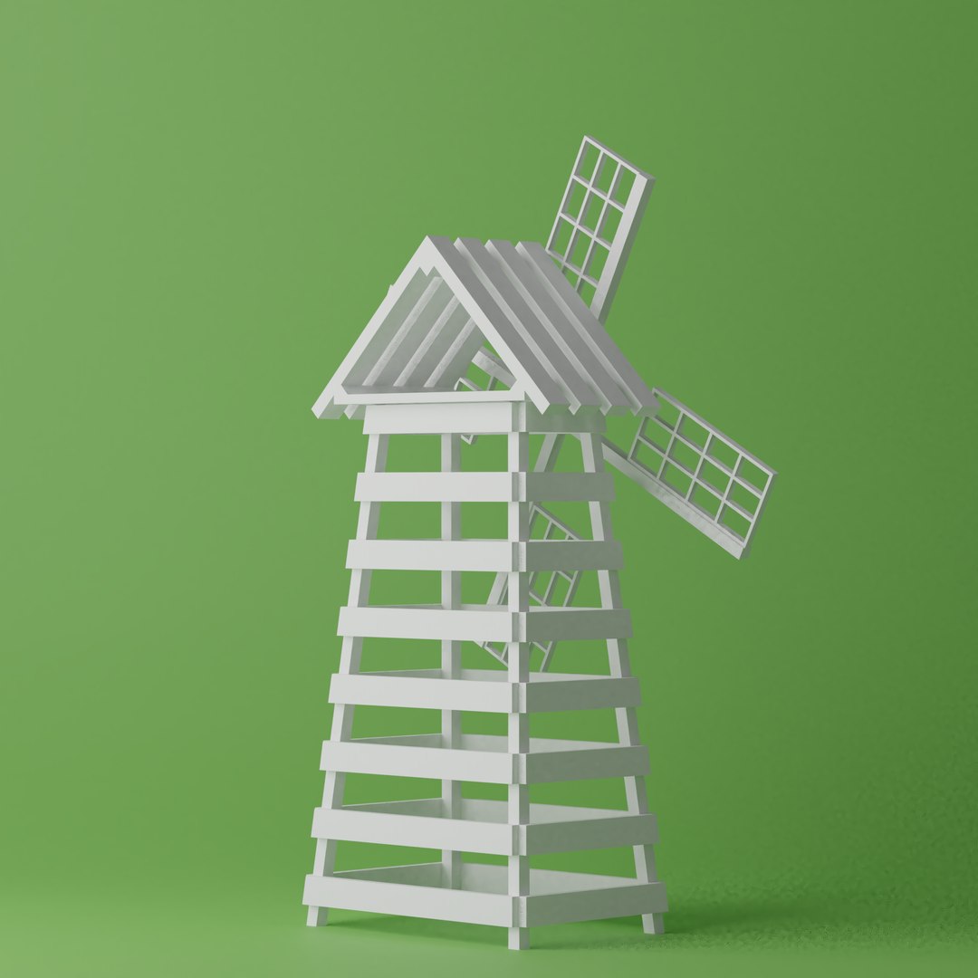 Cartoon Simple Windmill 3D Model - TurboSquid 1624444