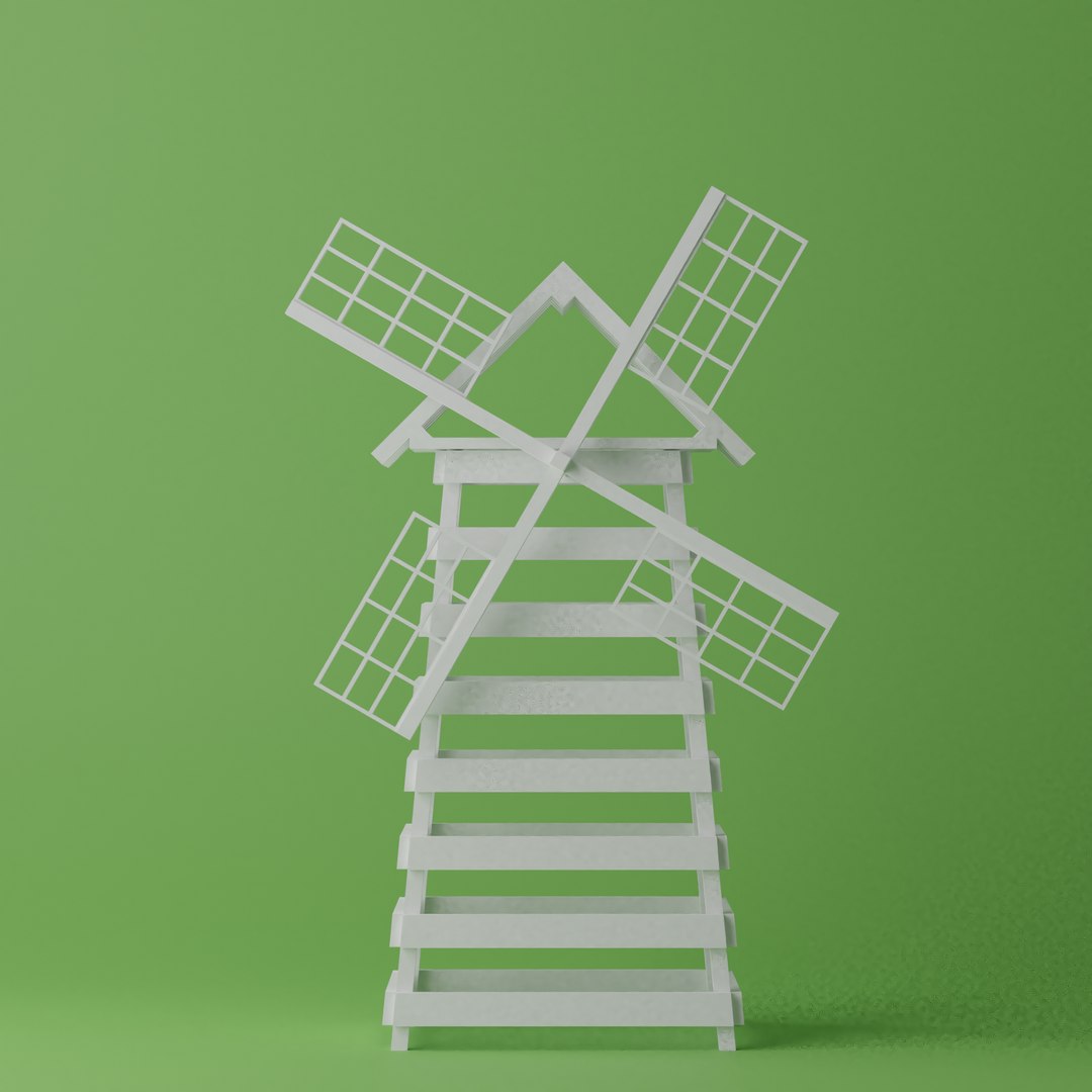 Cartoon Simple Windmill 3D Model - TurboSquid 1624444