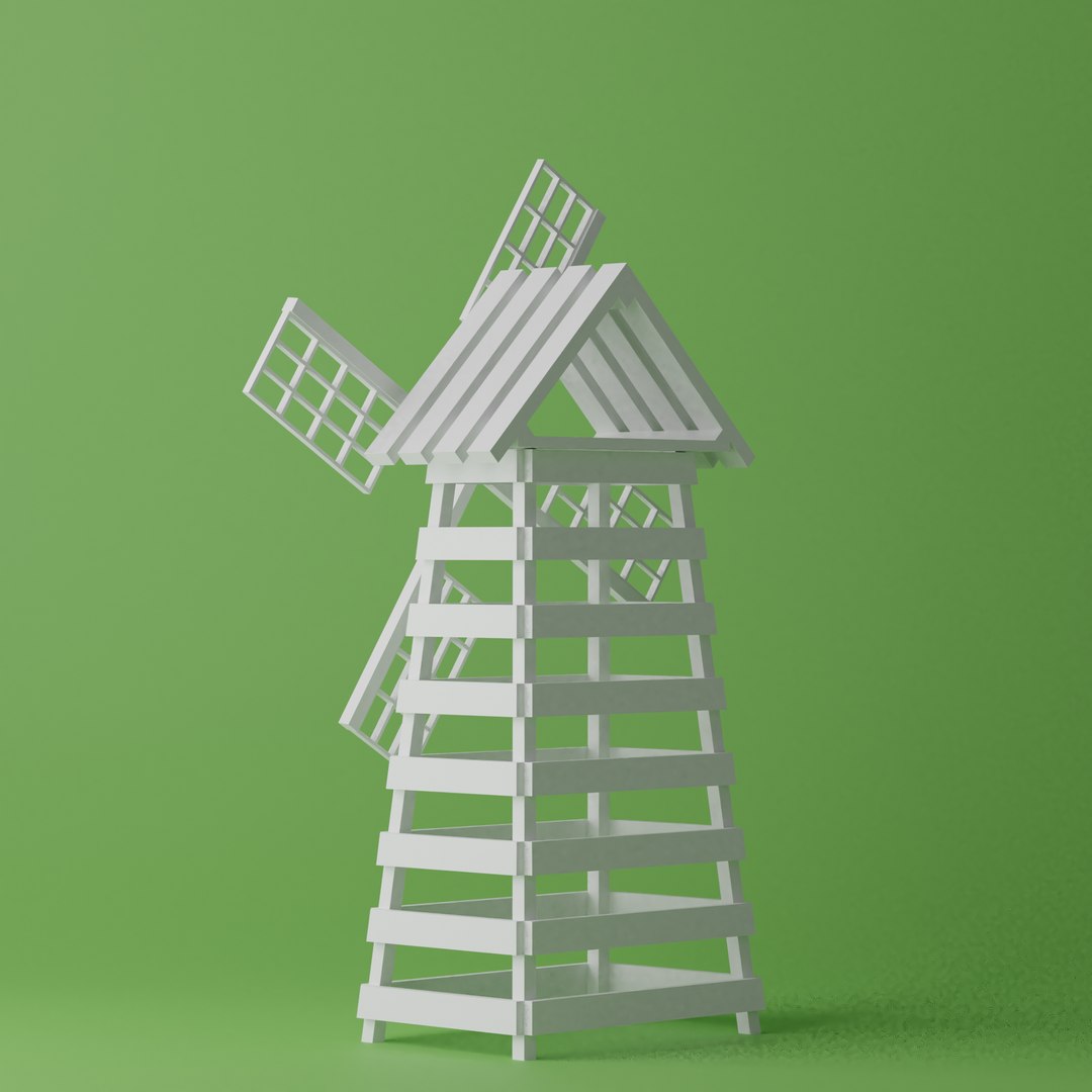Cartoon Simple Windmill 3D Model - TurboSquid 1624444