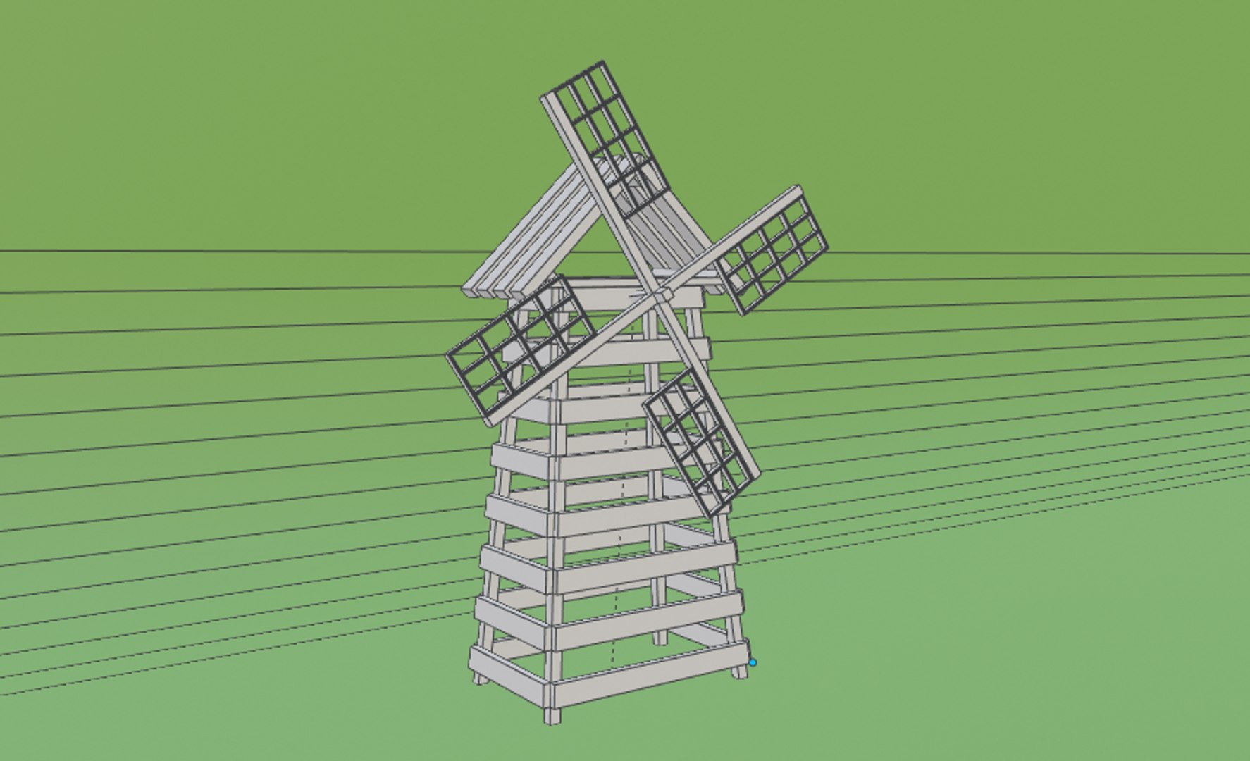 Cartoon Simple Windmill 3D Model - TurboSquid 1624444