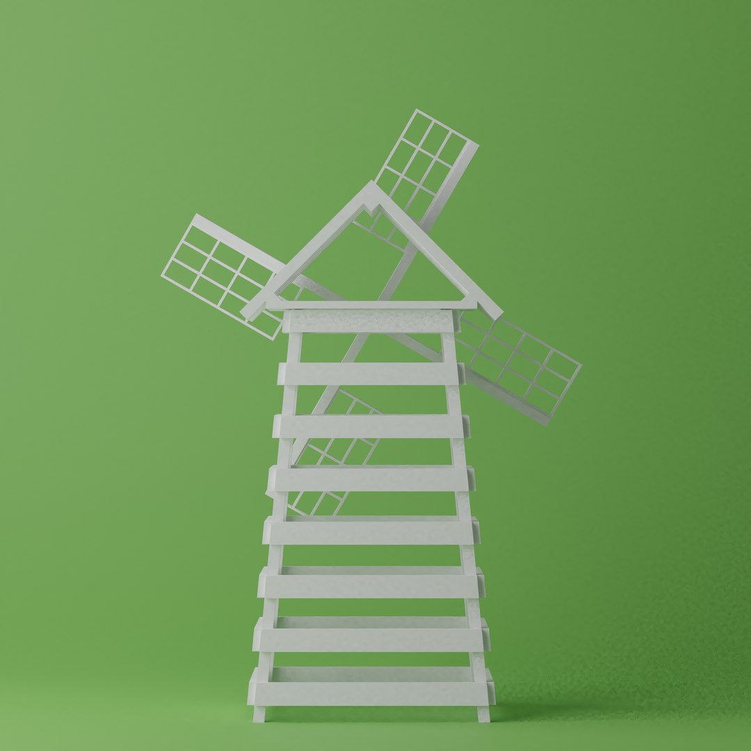 Cartoon Simple Windmill 3D Model - TurboSquid 1624444