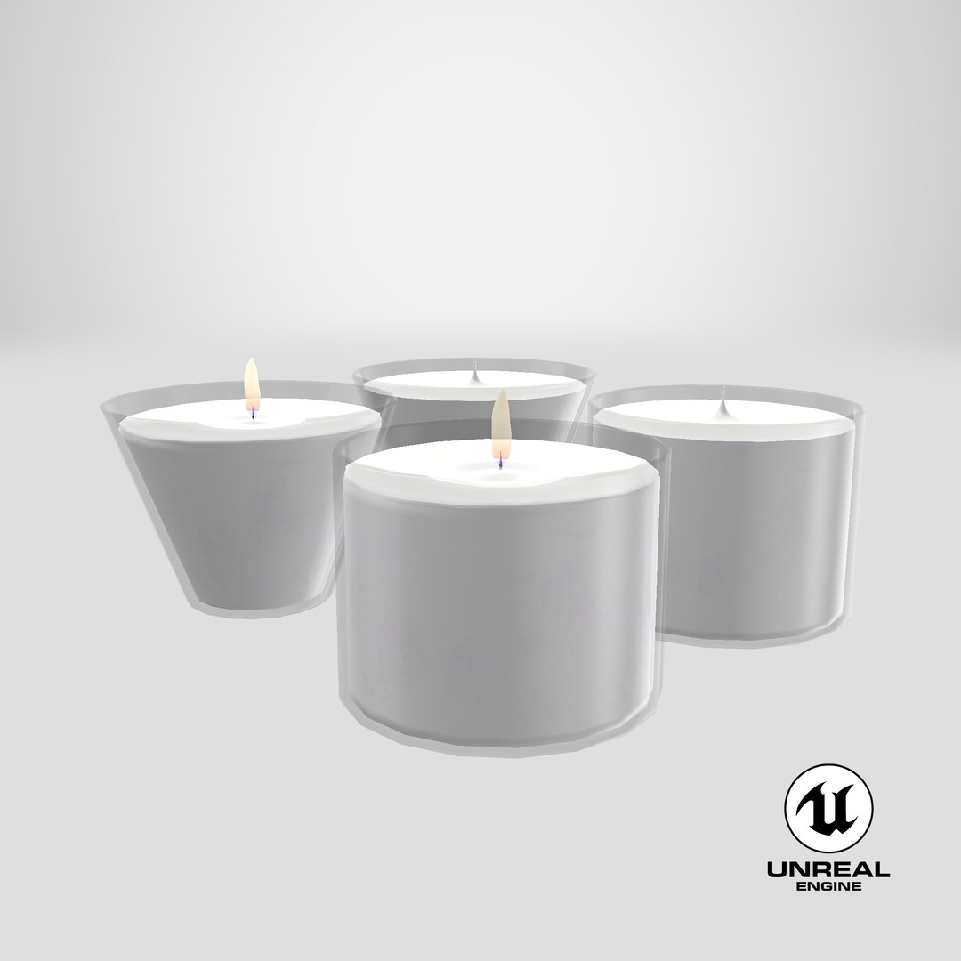 3D Simple Candles Lit Unlit - TurboSquid 1385274