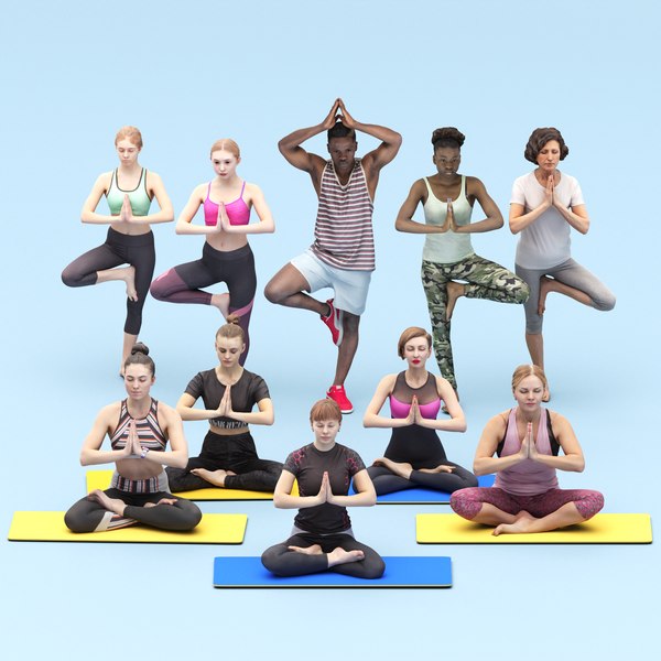 3D Yoga people 01 - TurboSquid 1955082