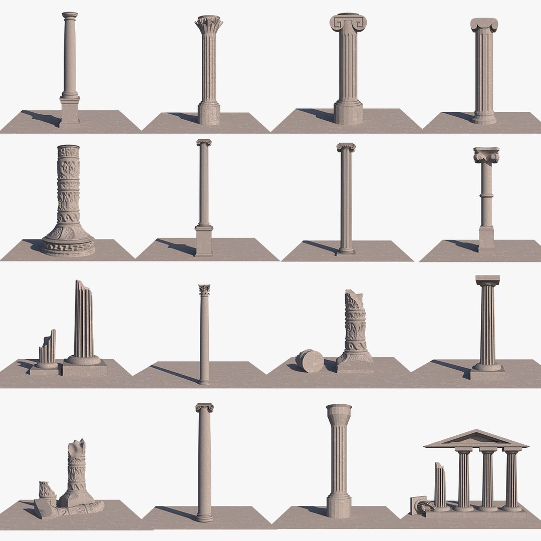 3D A Collection Of 17 Ancient Columns - TurboSquid 1986003
